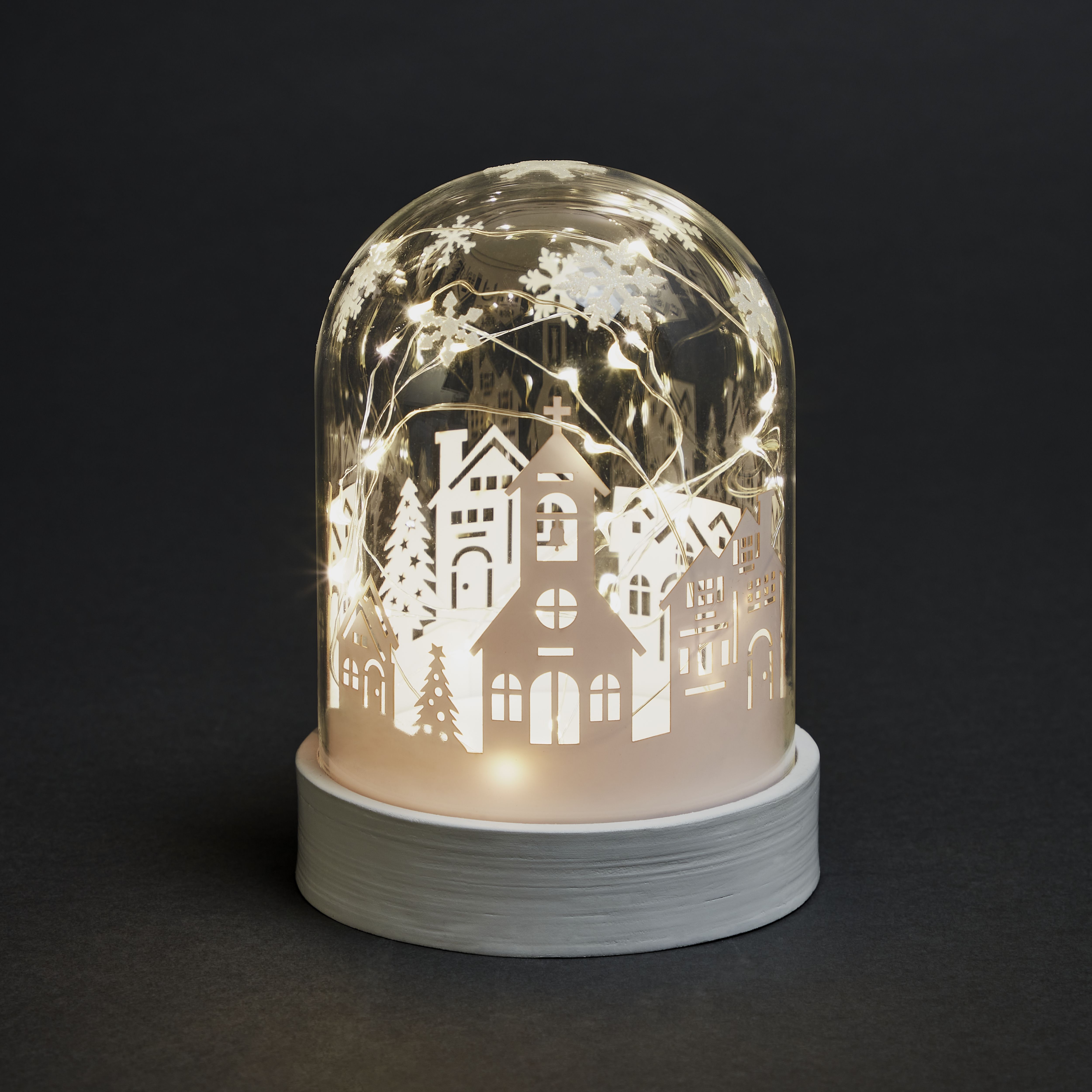 White Christmas town DomeLED Electrical christmas decoration | DIY at B&Q