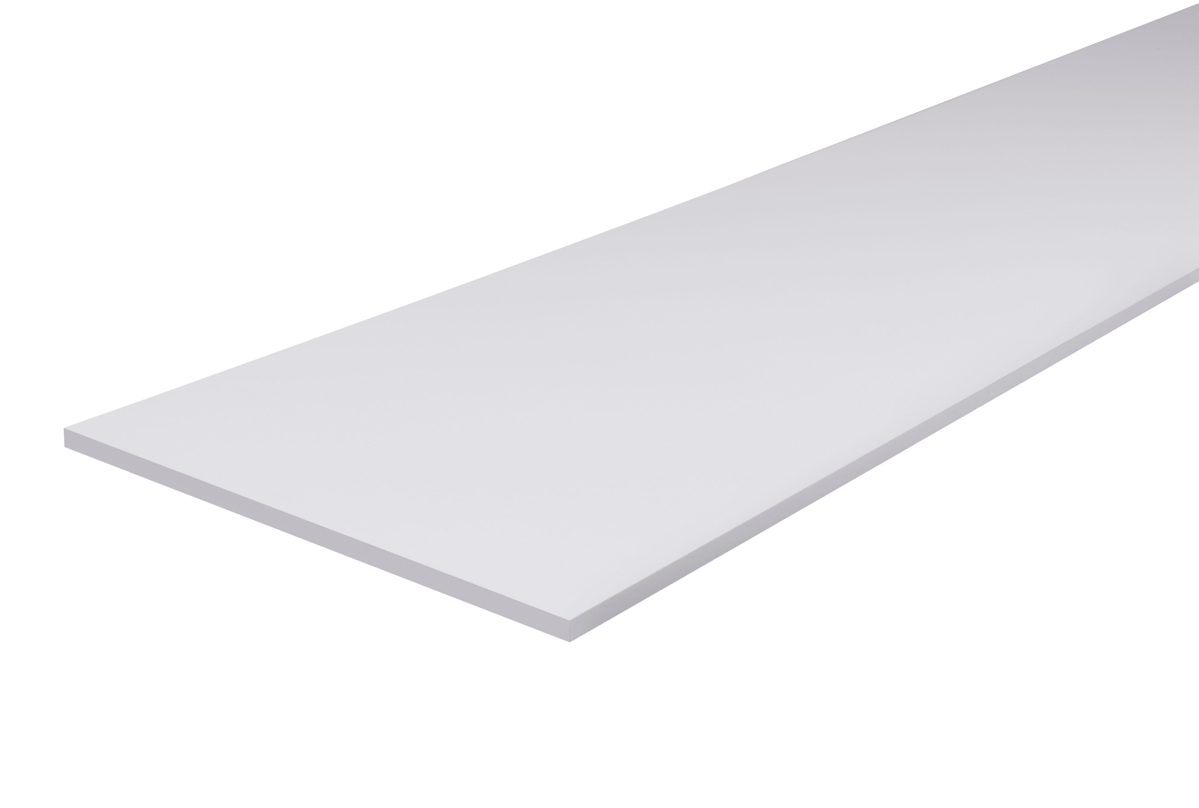 White Fully edged Furniture board, (L)0.8m (W)400mm (T)18mm at B&Q