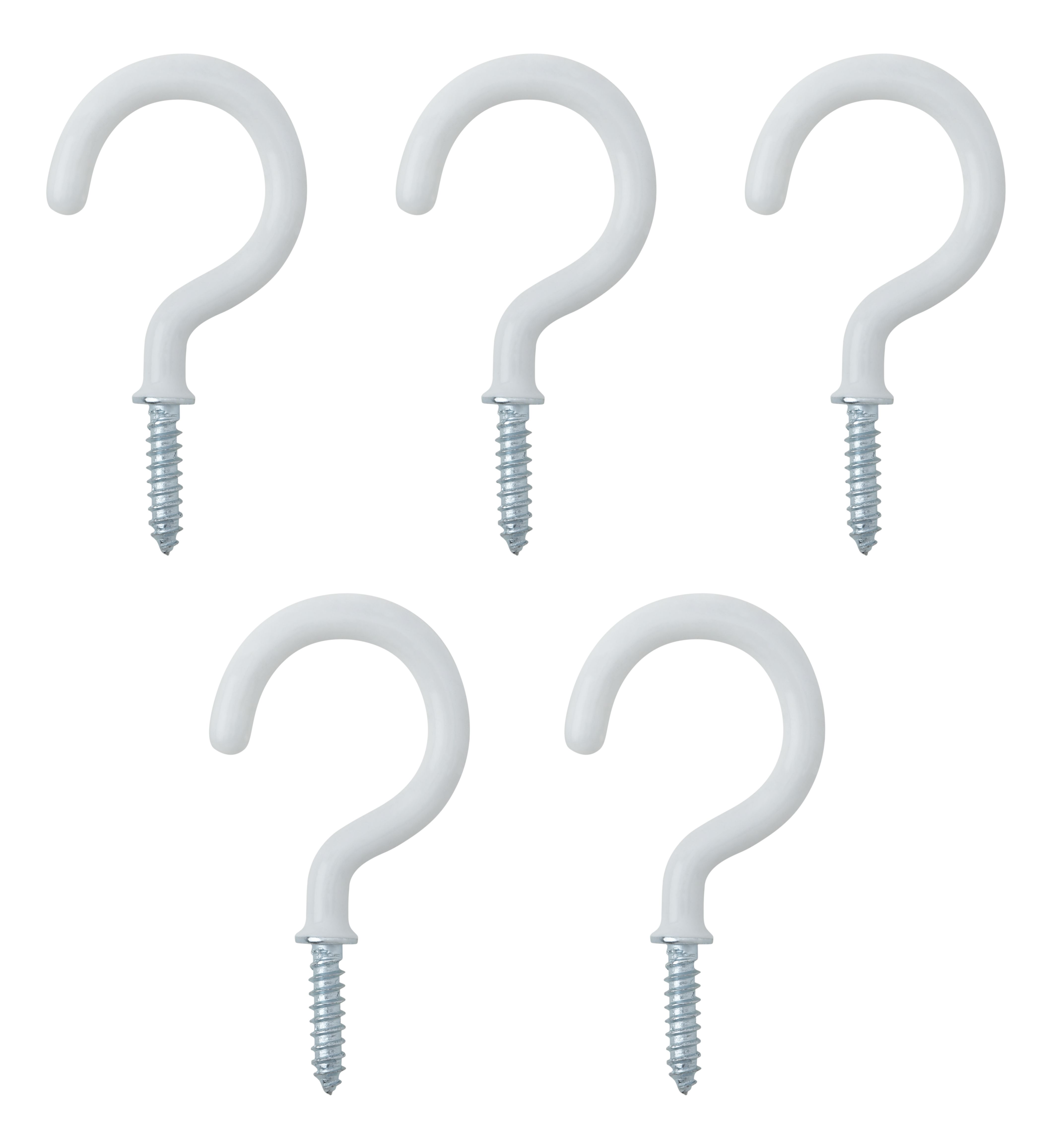 White Large Cup hook (L)47mm, Pack of 25 | DIY at B&Q