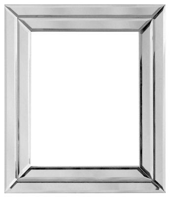 White Mirrored effect Single Picture frame (H)33cm x (W)28.6cm
