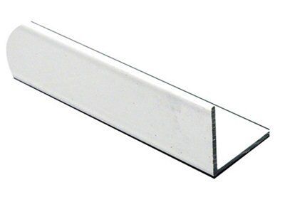 White Painted Aluminium Equal L-shaped Angle profile, (L)1m (W)15mm (D ...