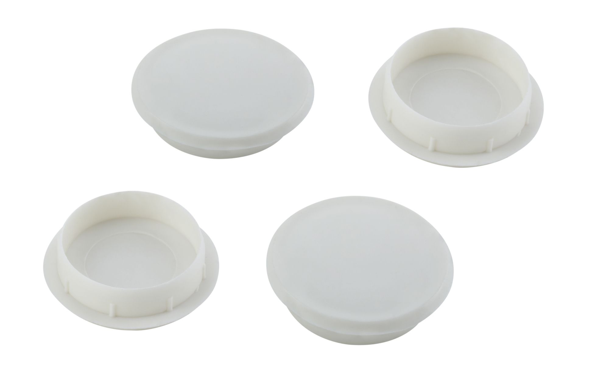 White Plastic Cover cap (Dia)26mm, Pack of 4 | DIY at B&Q