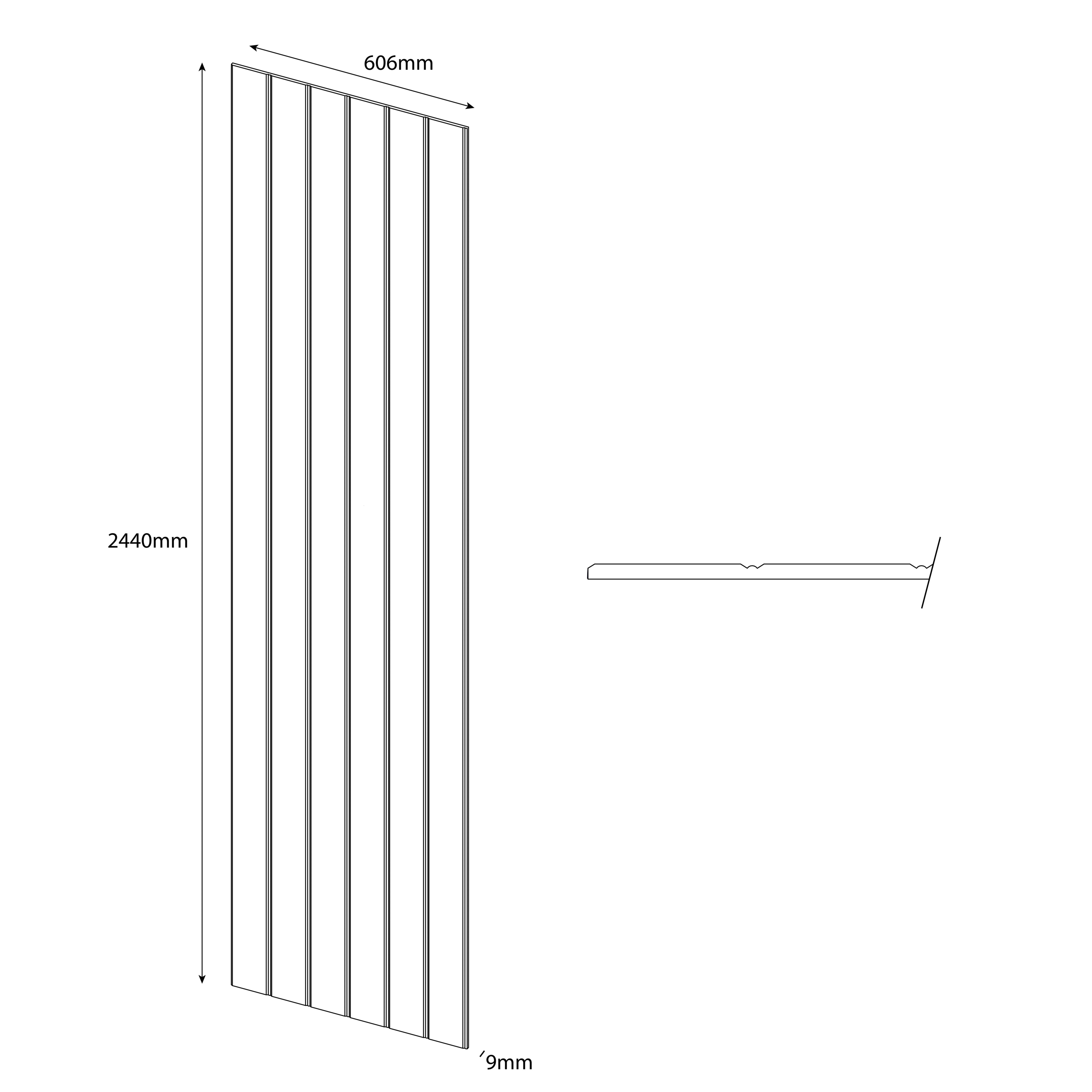 White Primed One Side Slatted Wood Easy connect Decorative wall panel ...