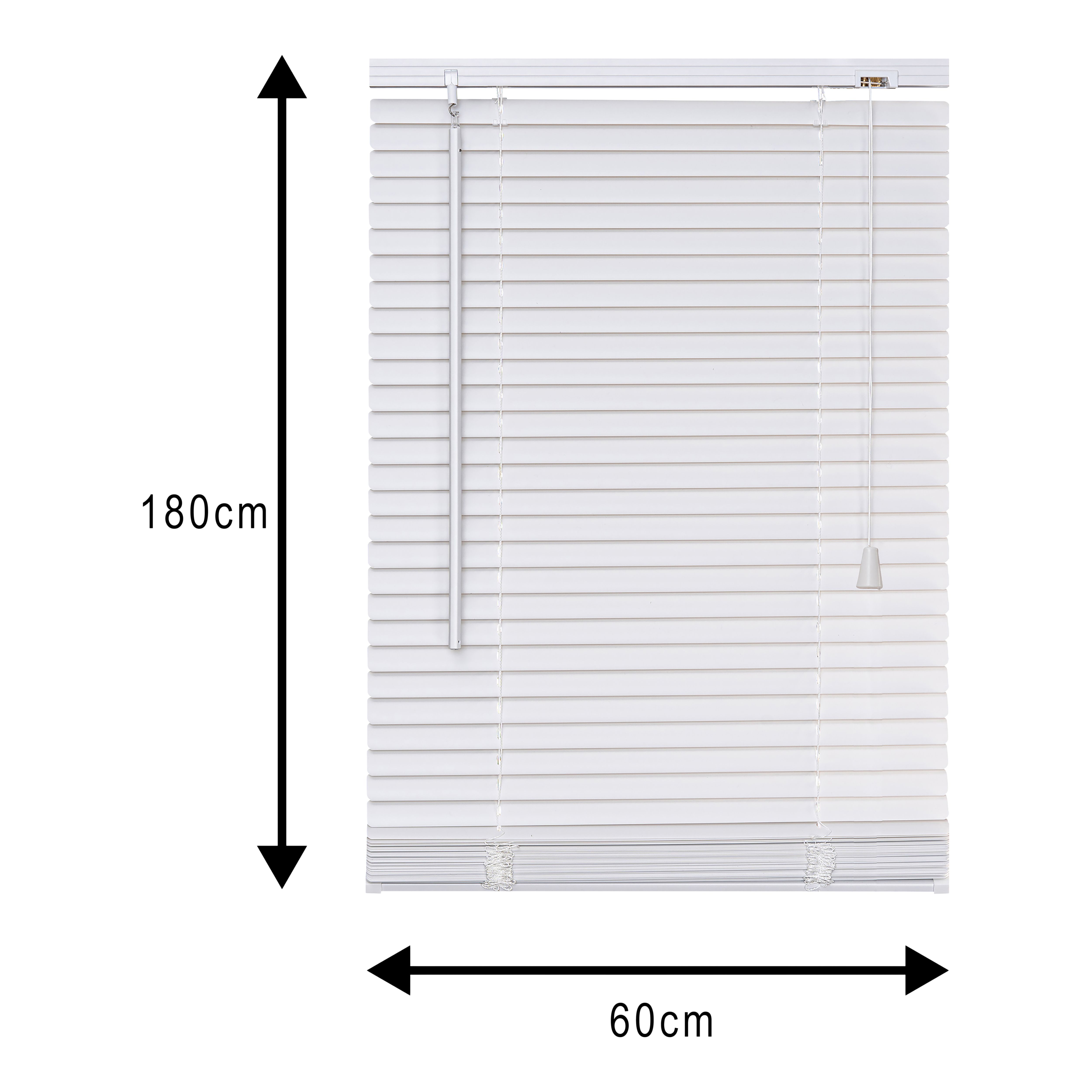 White PVC Venetian Blind (W)60cm (L)180cm