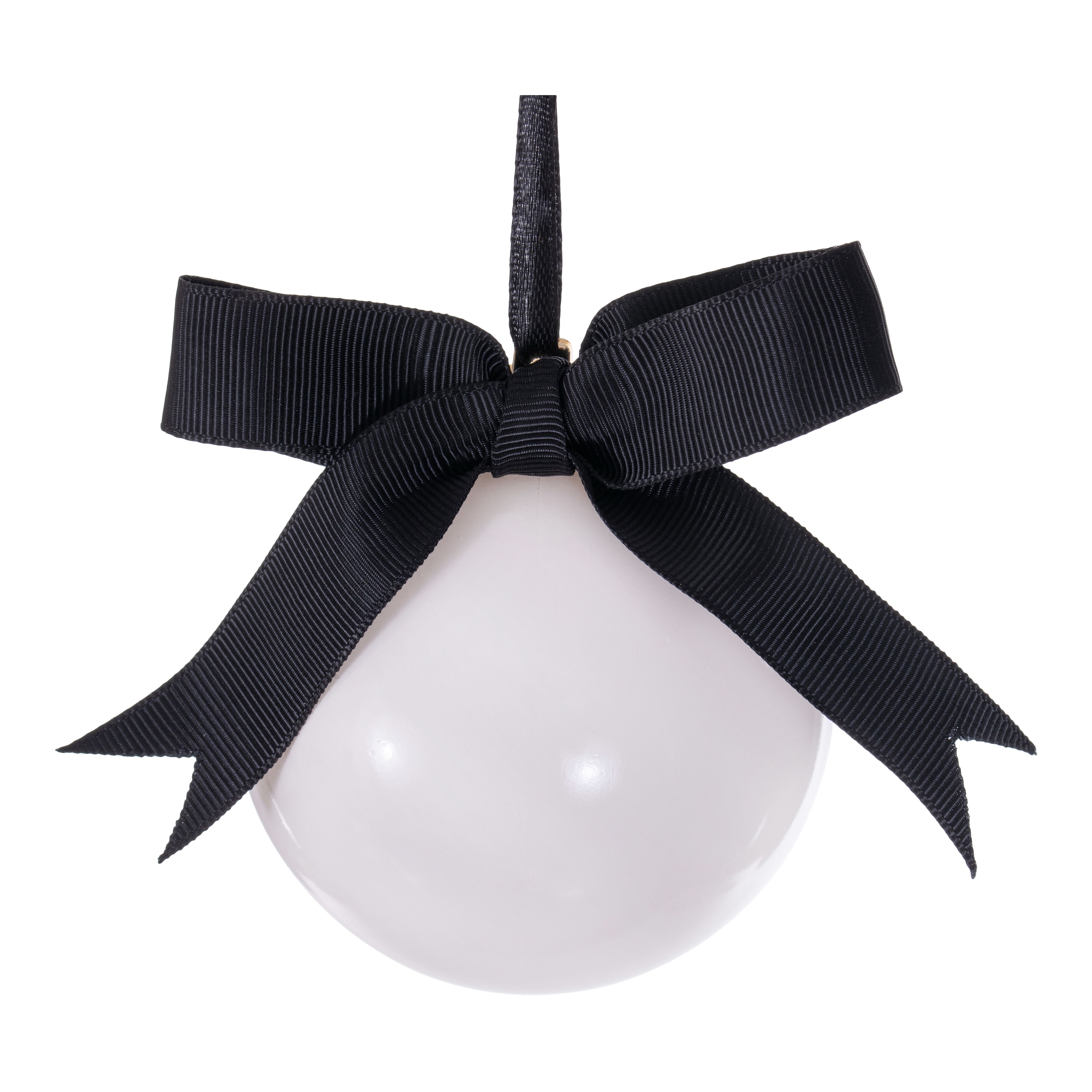 White Smooth Plastic Round Bauble