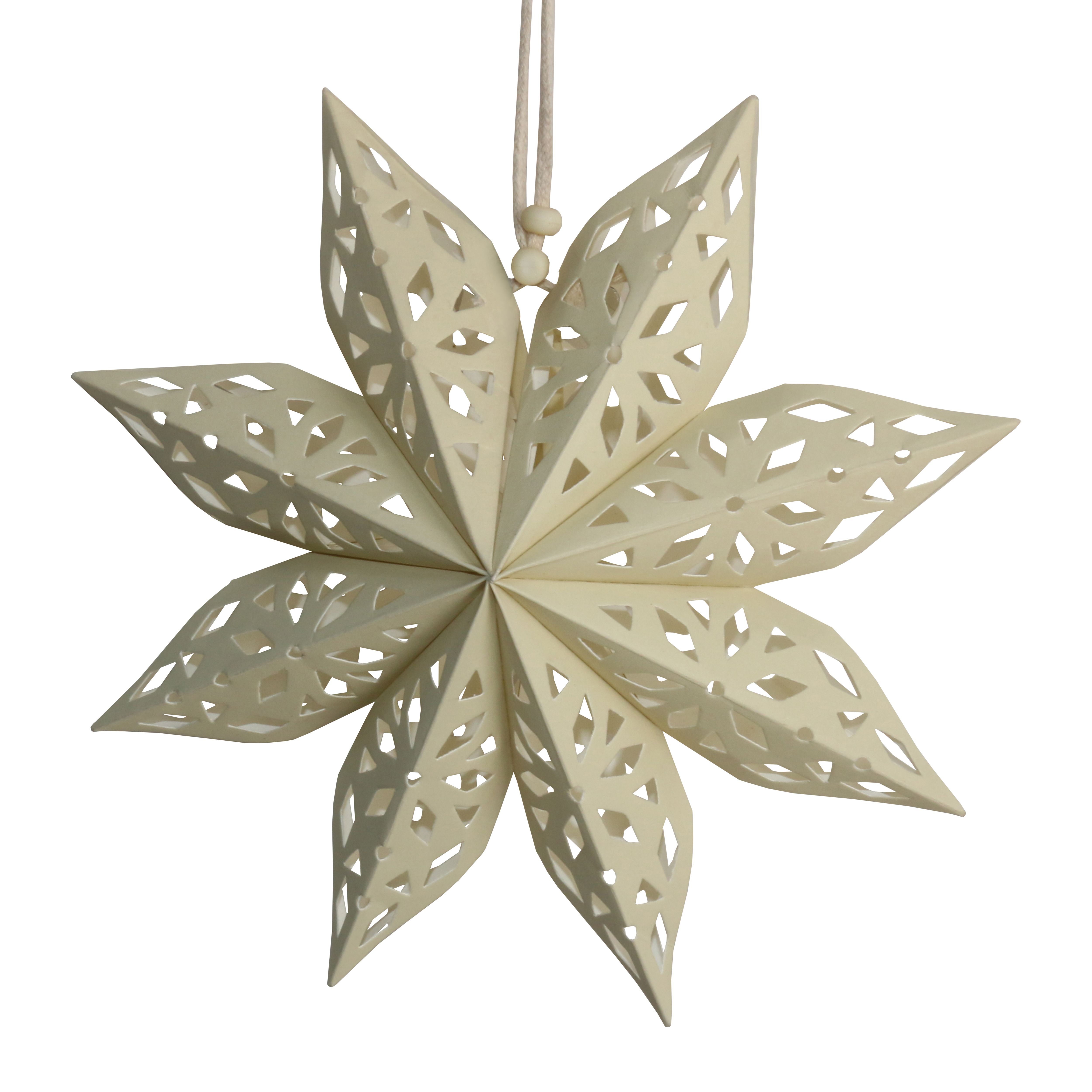 White Snowflake Paper Star Hanging decoration set, Set of 2 (D) 200mm