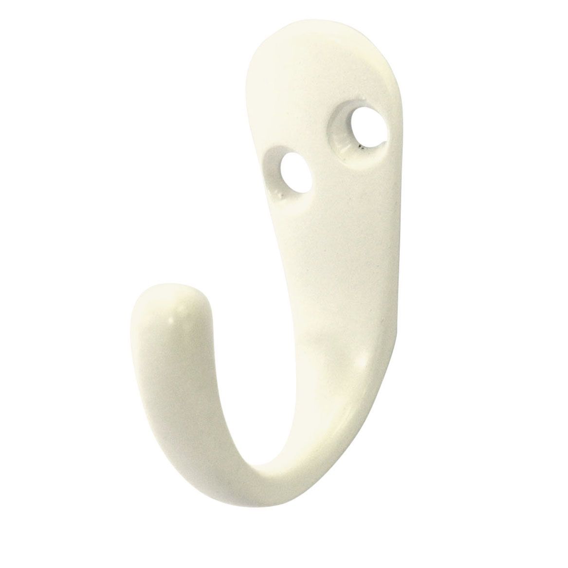 White Zinc alloy J-shaped Single Hook (H)18mm (W)37mm | DIY at B&Q