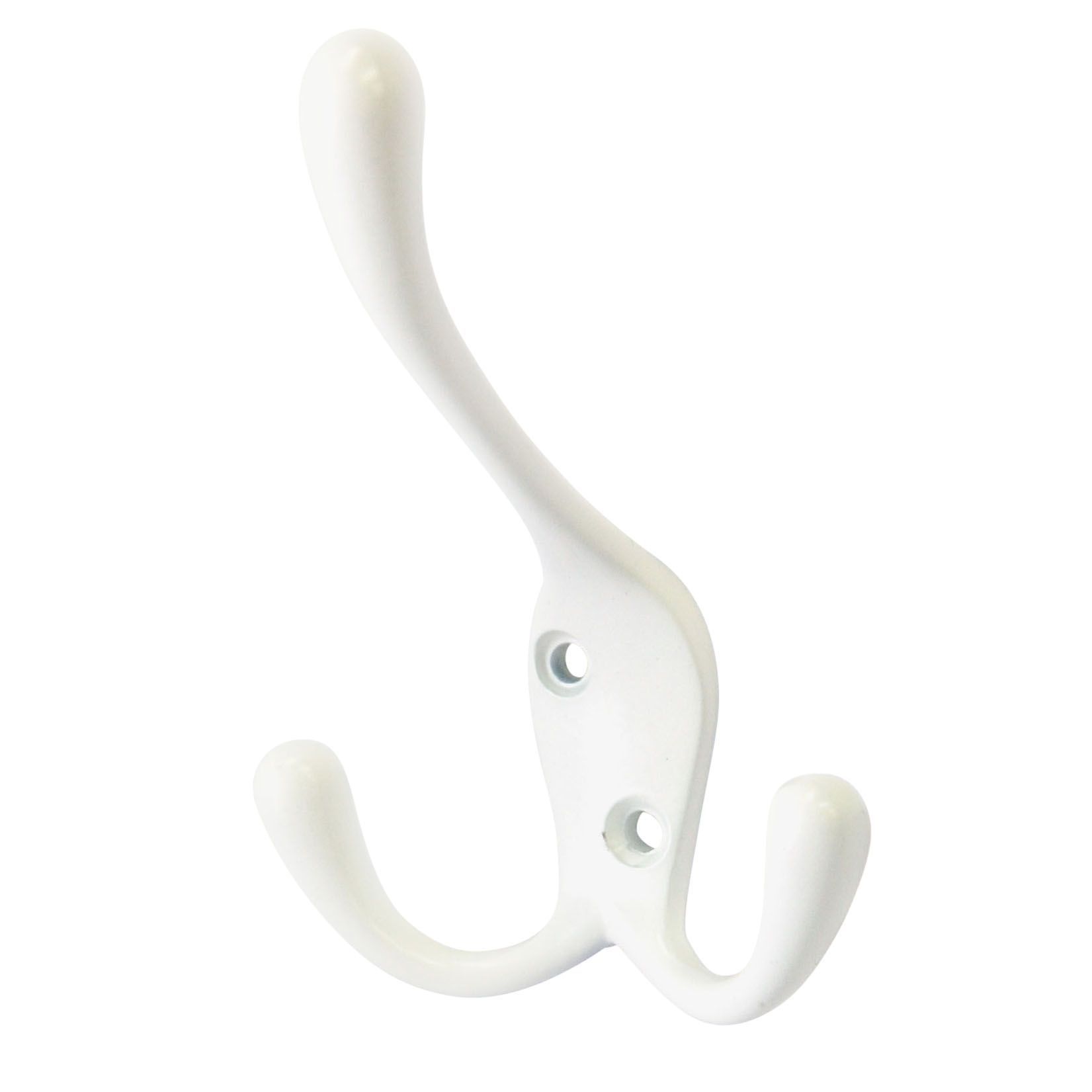 White Zinc alloy Large Triple Hook (H)70mm (W)57mm | DIY at B&Q