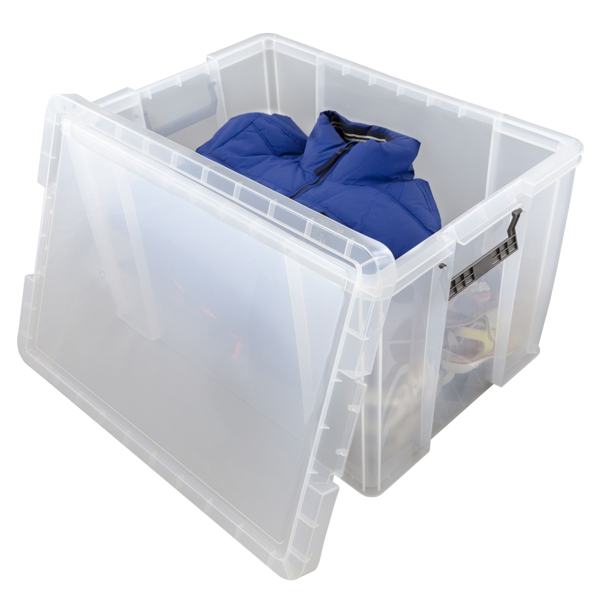 Whitefurze Allstore Heavy duty 85L Large Plastic Stackable Storage box ...