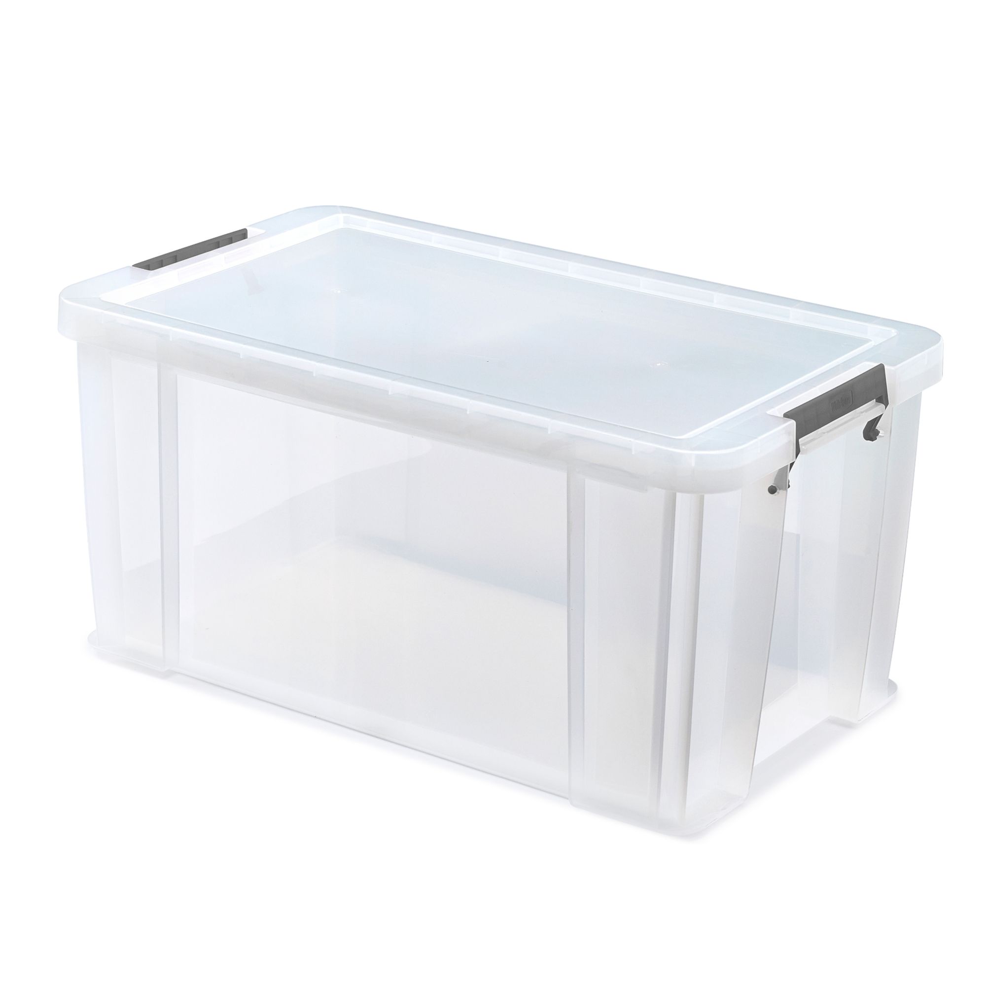 Whitefurze Allstore Heavy duty Clear 54L Large Plastic Stackable ...