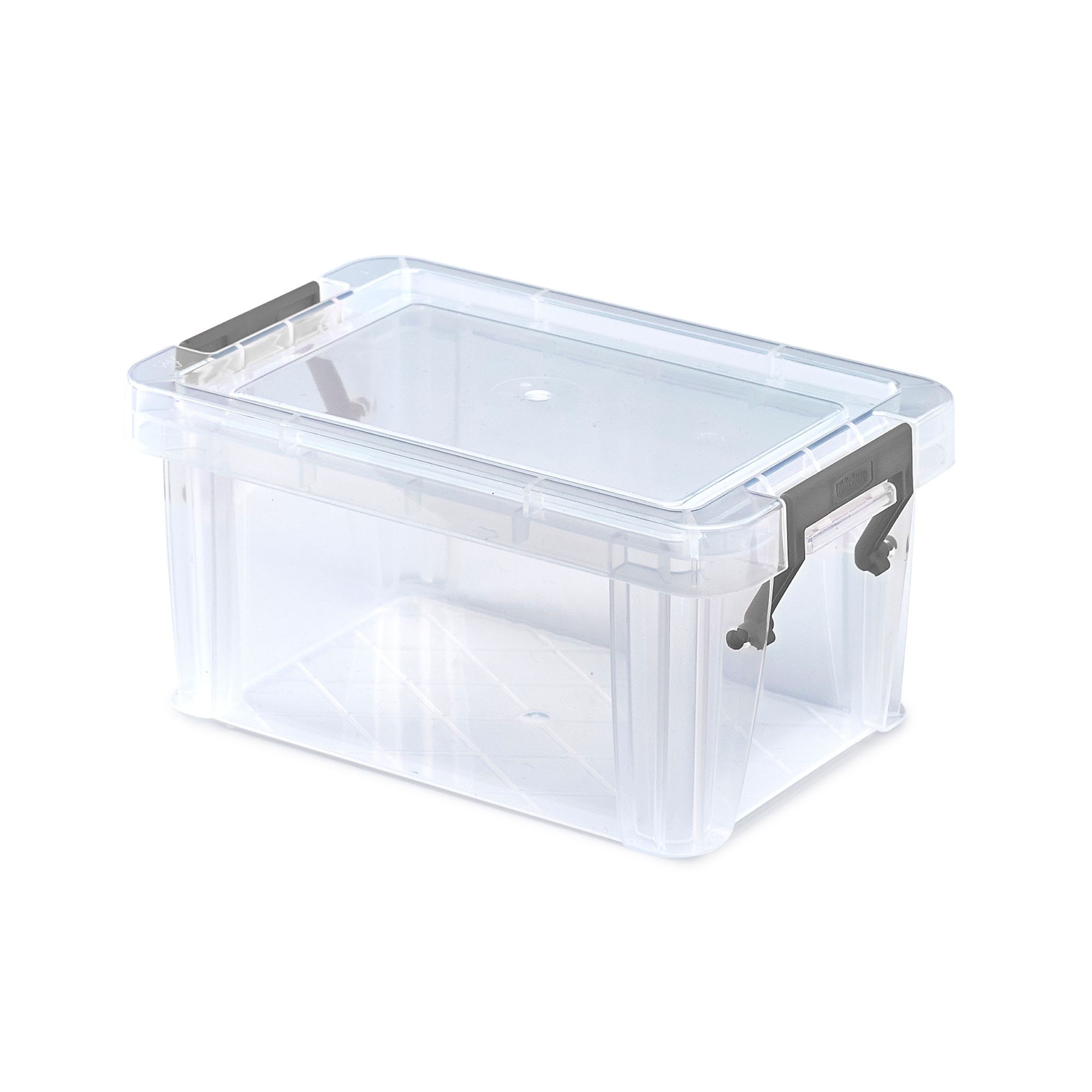 Whitefurze Heavy duty 1L Plastic Stackable Storage box with Lid