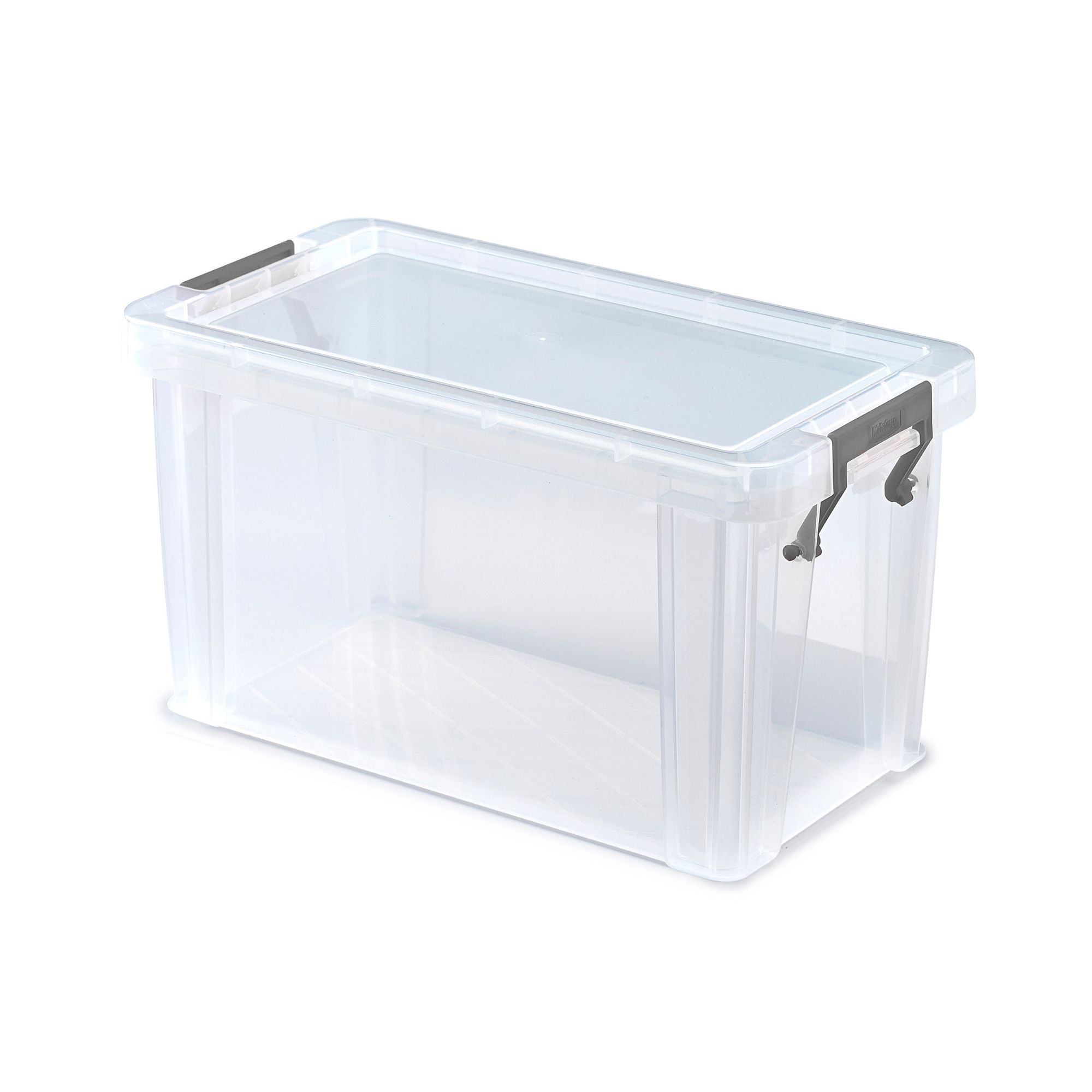 Whitefurze Heavy duty 2.7L Plastic Stackable Storage box with Lid