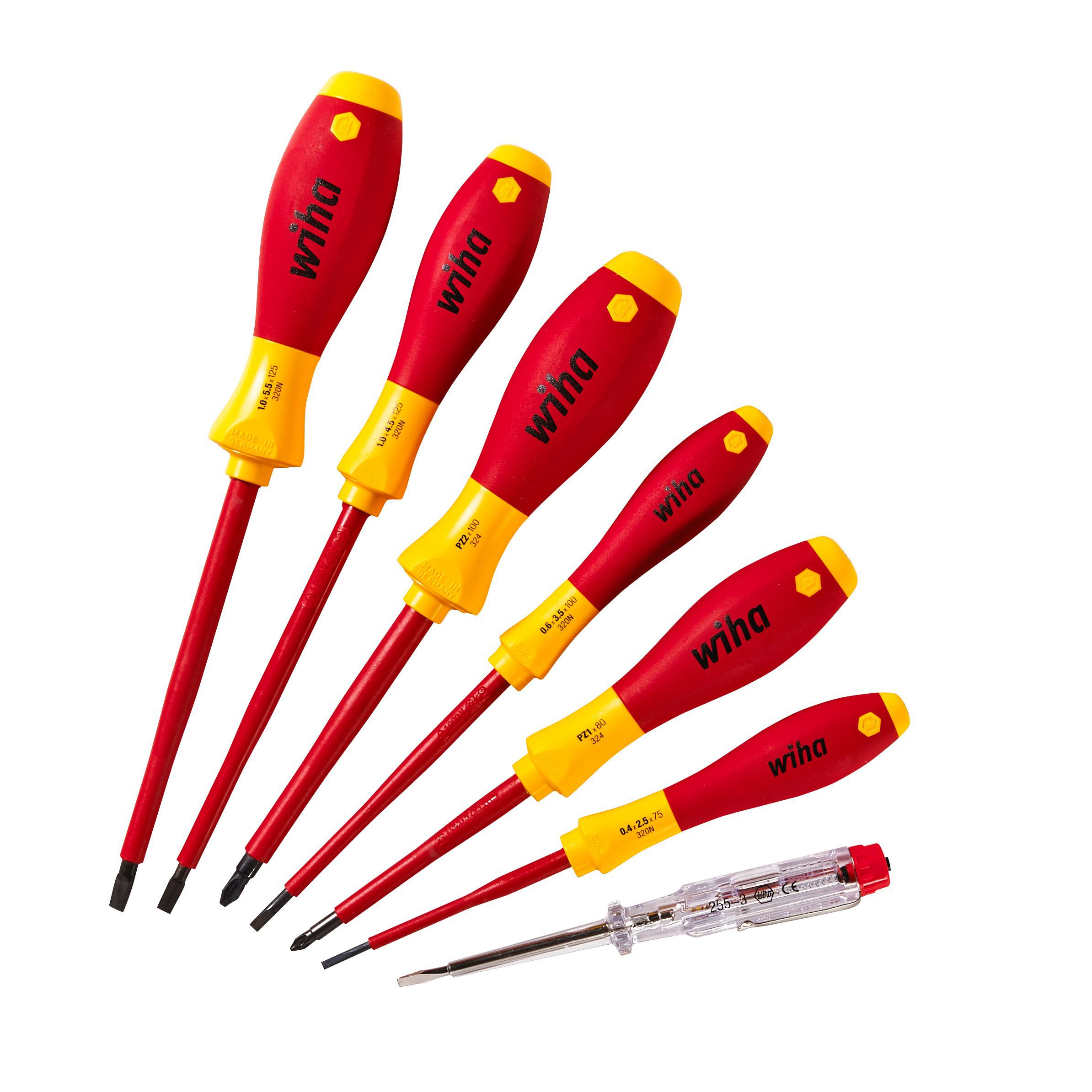 Wiha 7 piece VDE Mixed Screwdriver set | DIY at B&Q