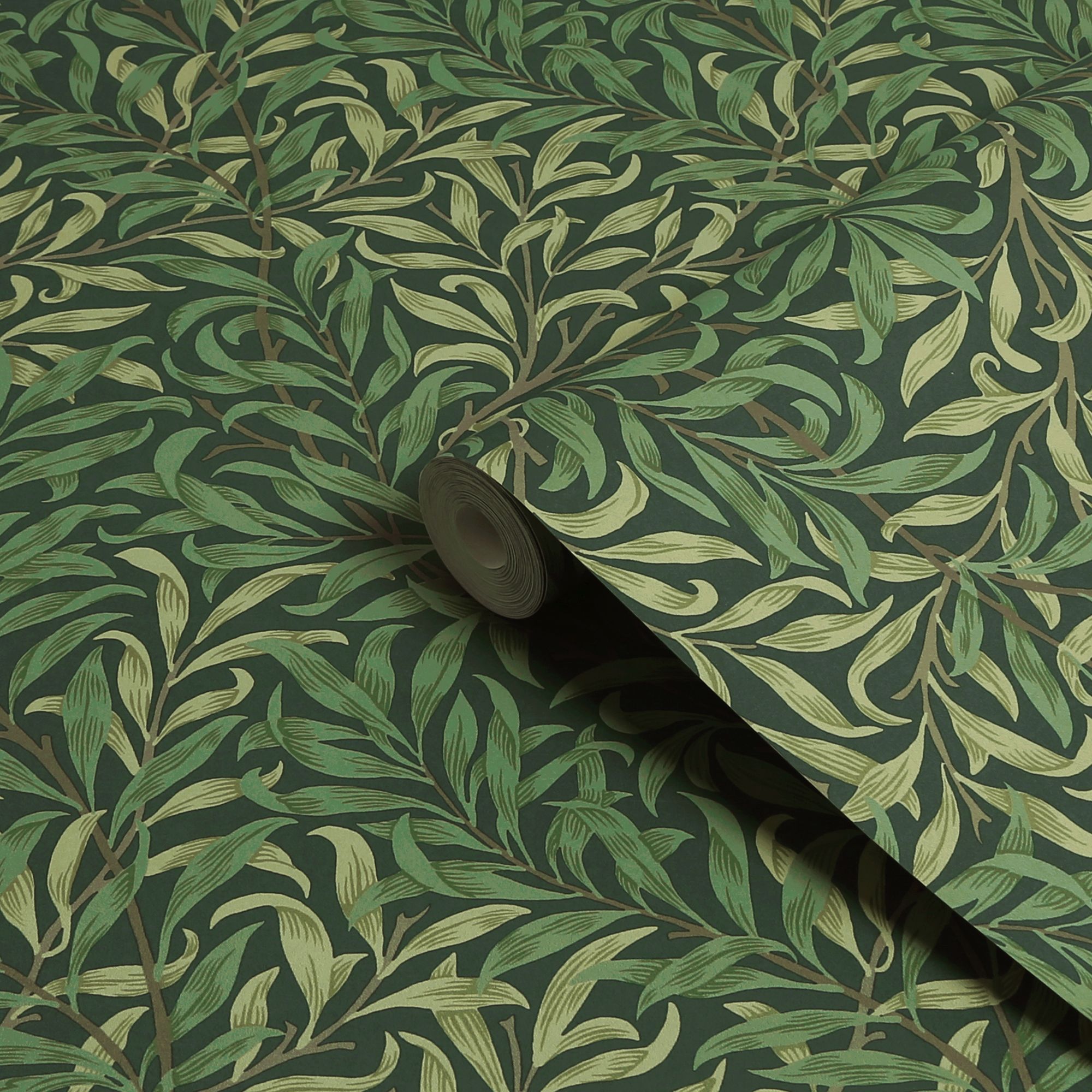 William Morris Gallery Collection Deep Green Willow Bough Smooth Wallpaper | DIY at B&Q