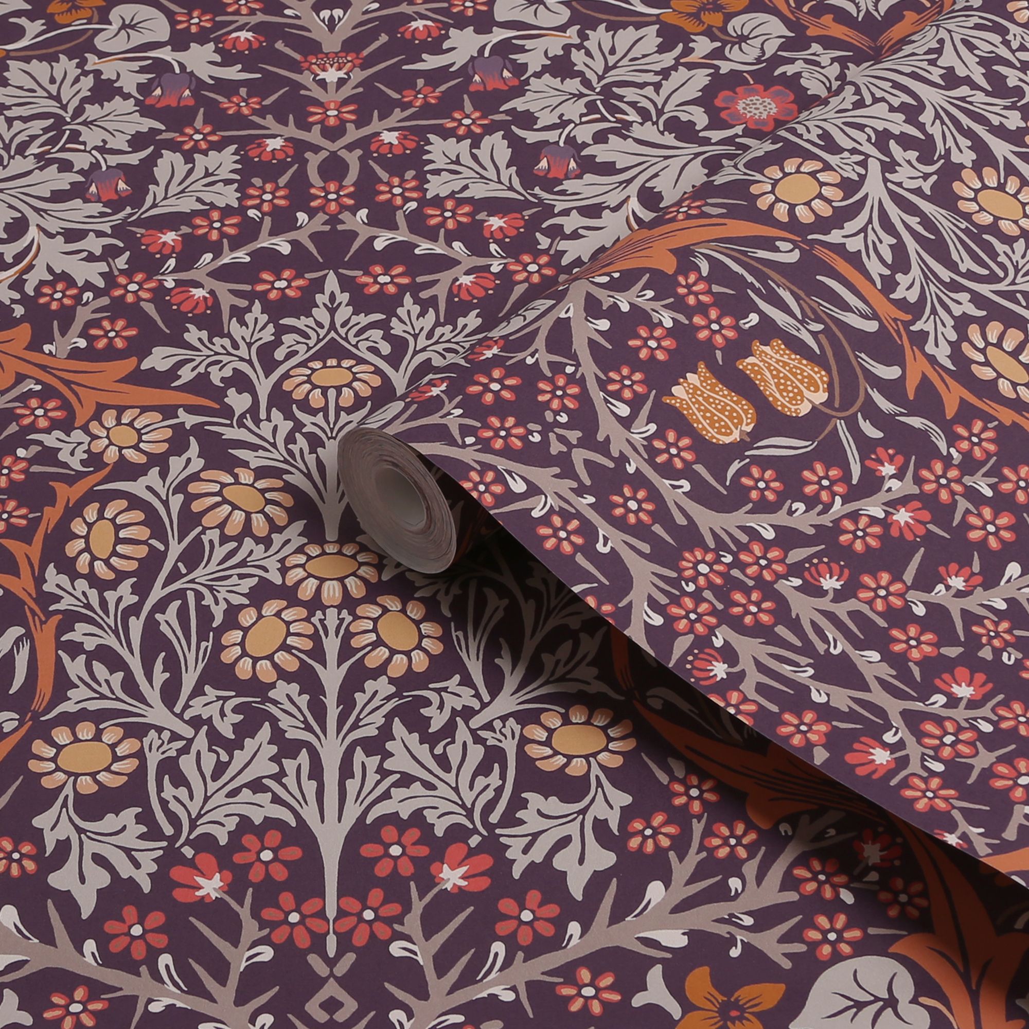 William Morris Gallery Collection Plum Blackthorn Smooth Wallpaper