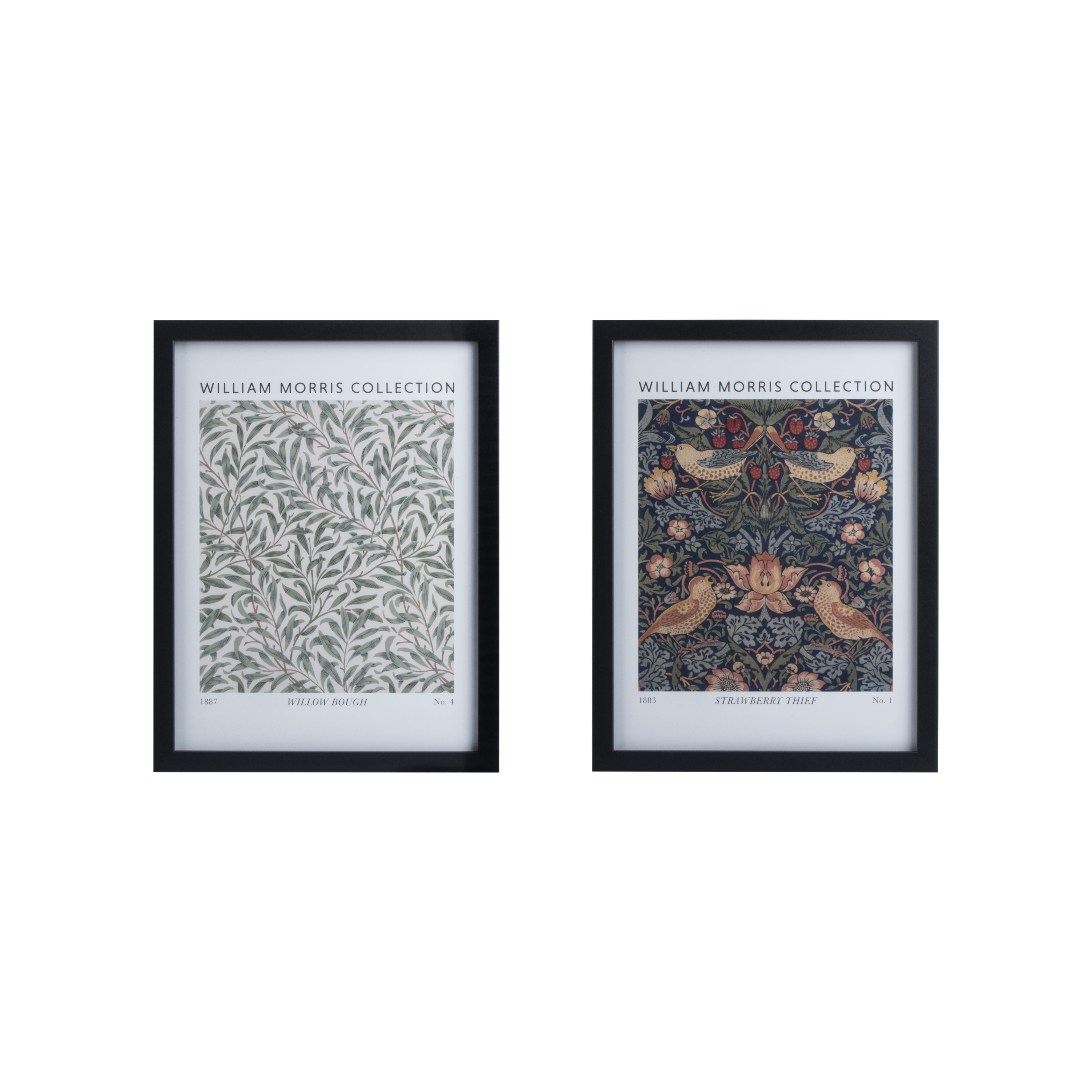 William Morris Green, Blue, Red & Black Framed print (H)43cm x (W)33cm ...