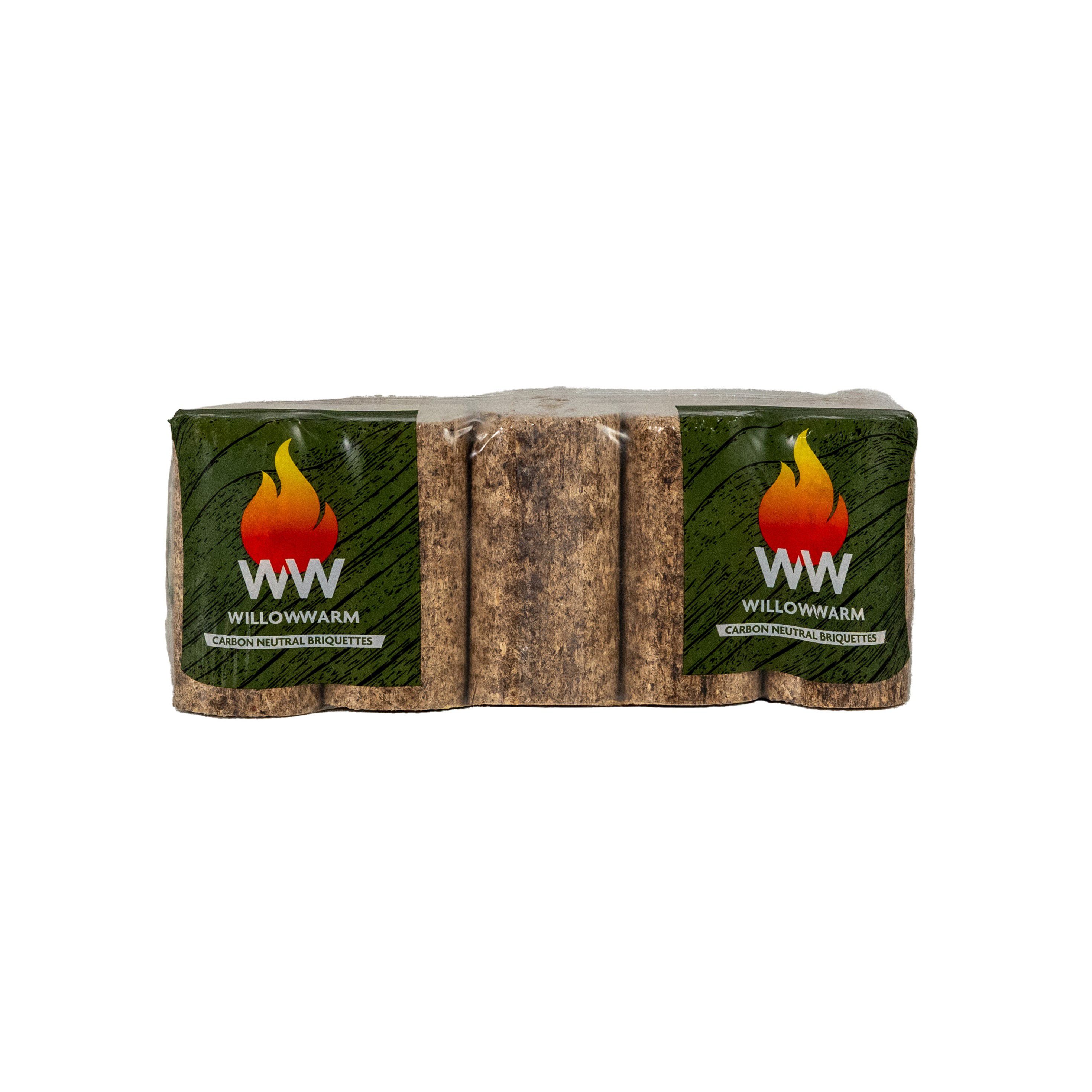 WillowWarm Briquette Smokeless Fire log 9kg, Pack of 10