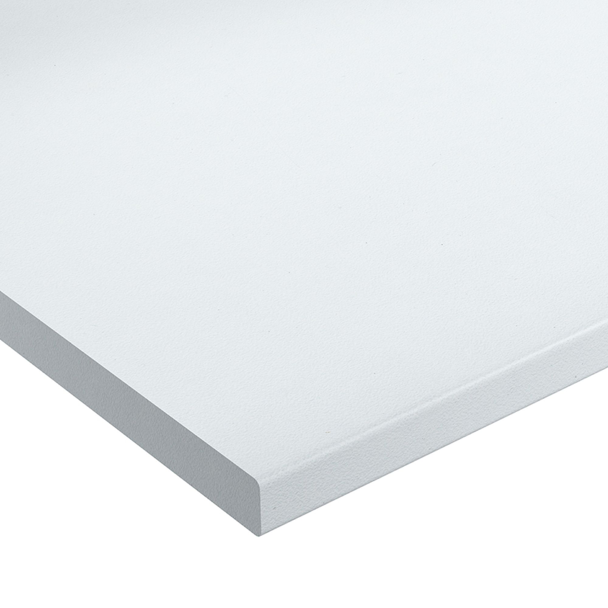 Wilsonart Blanc chamonix Matt White Laminate Post-formed edge Kitchen ...