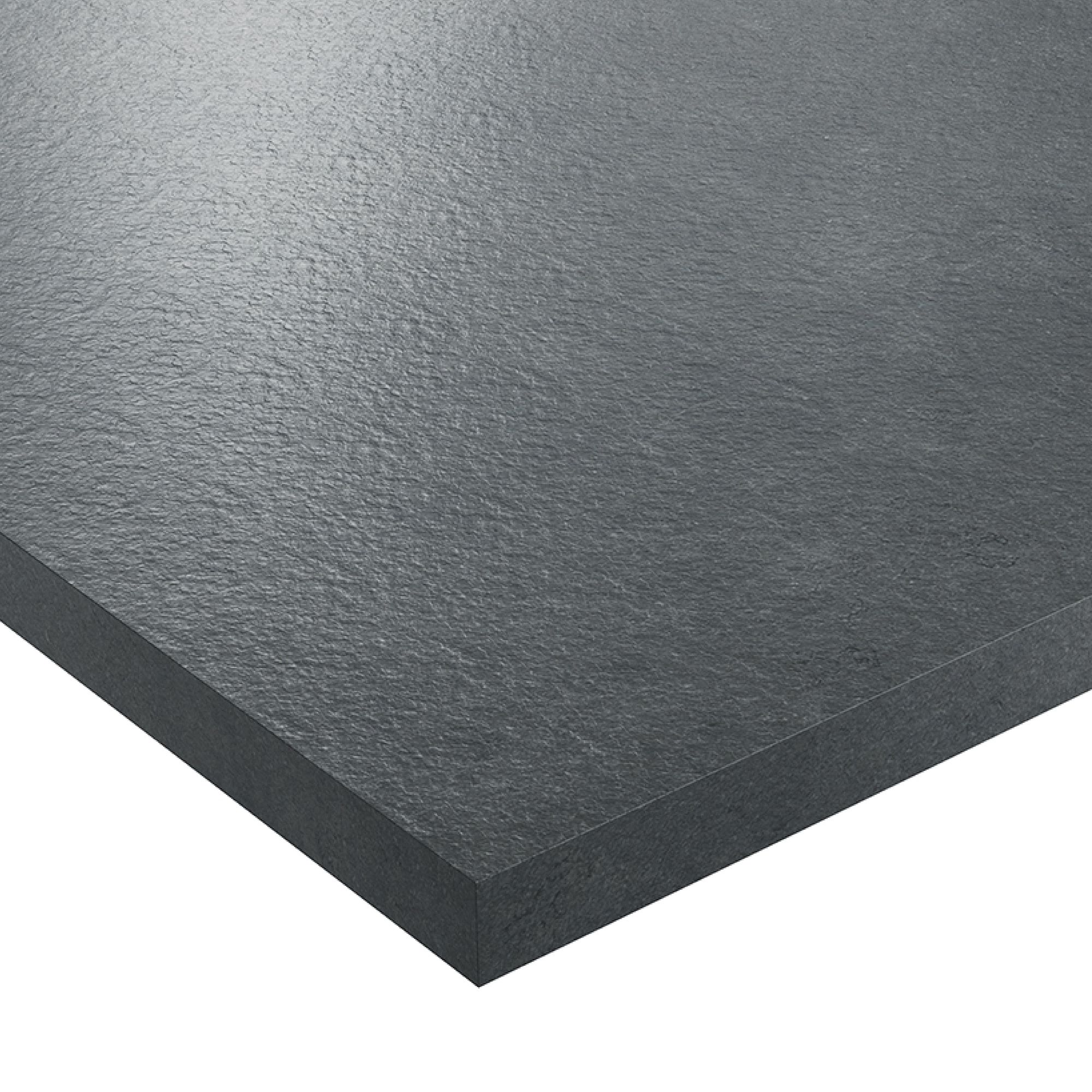 Wilsonart Brasilia Matt Grey Stone effect Laminate Square edge Kitchen ...