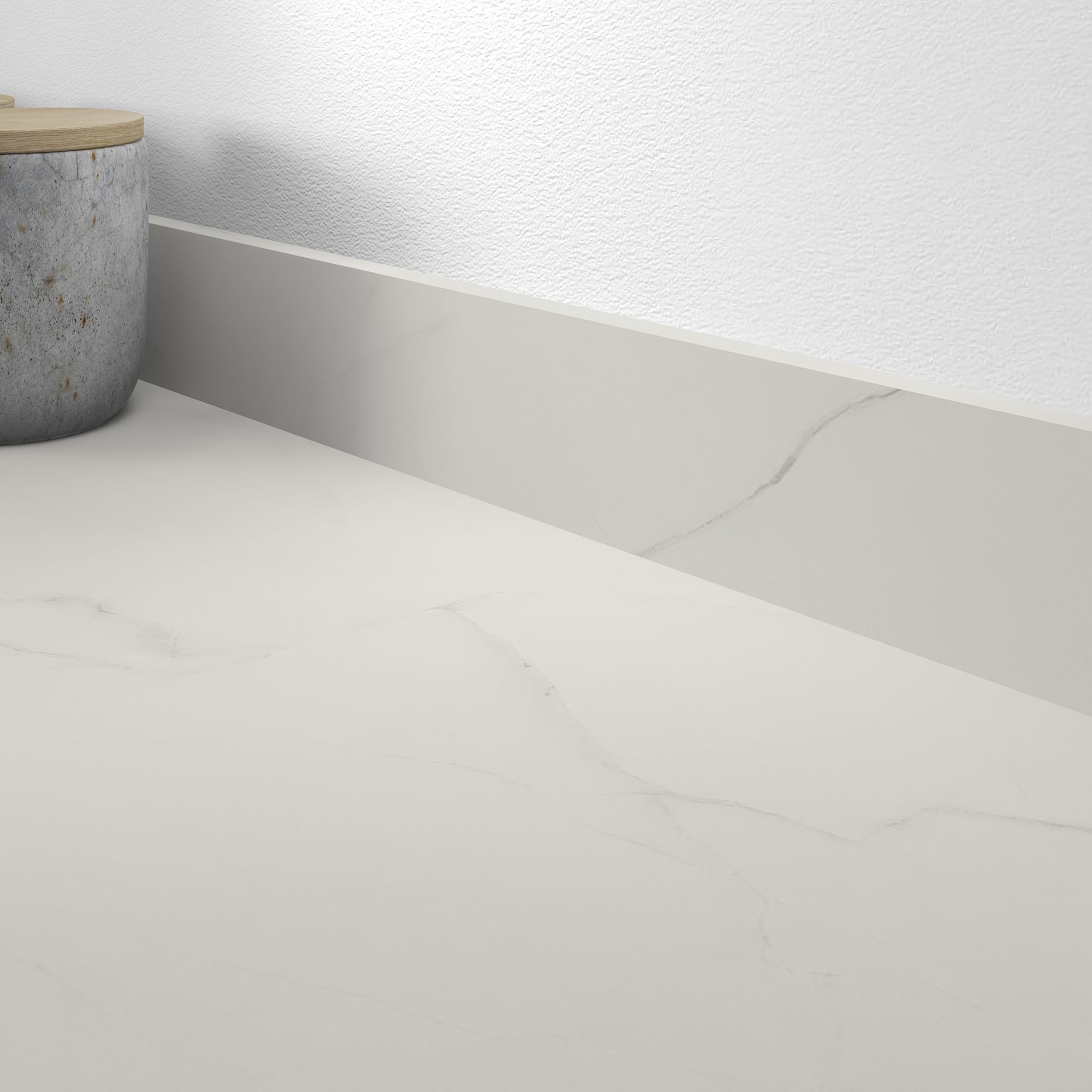 Wilsonart Marbre de paros Matt White Concrete effect Laminate Kitchen ...