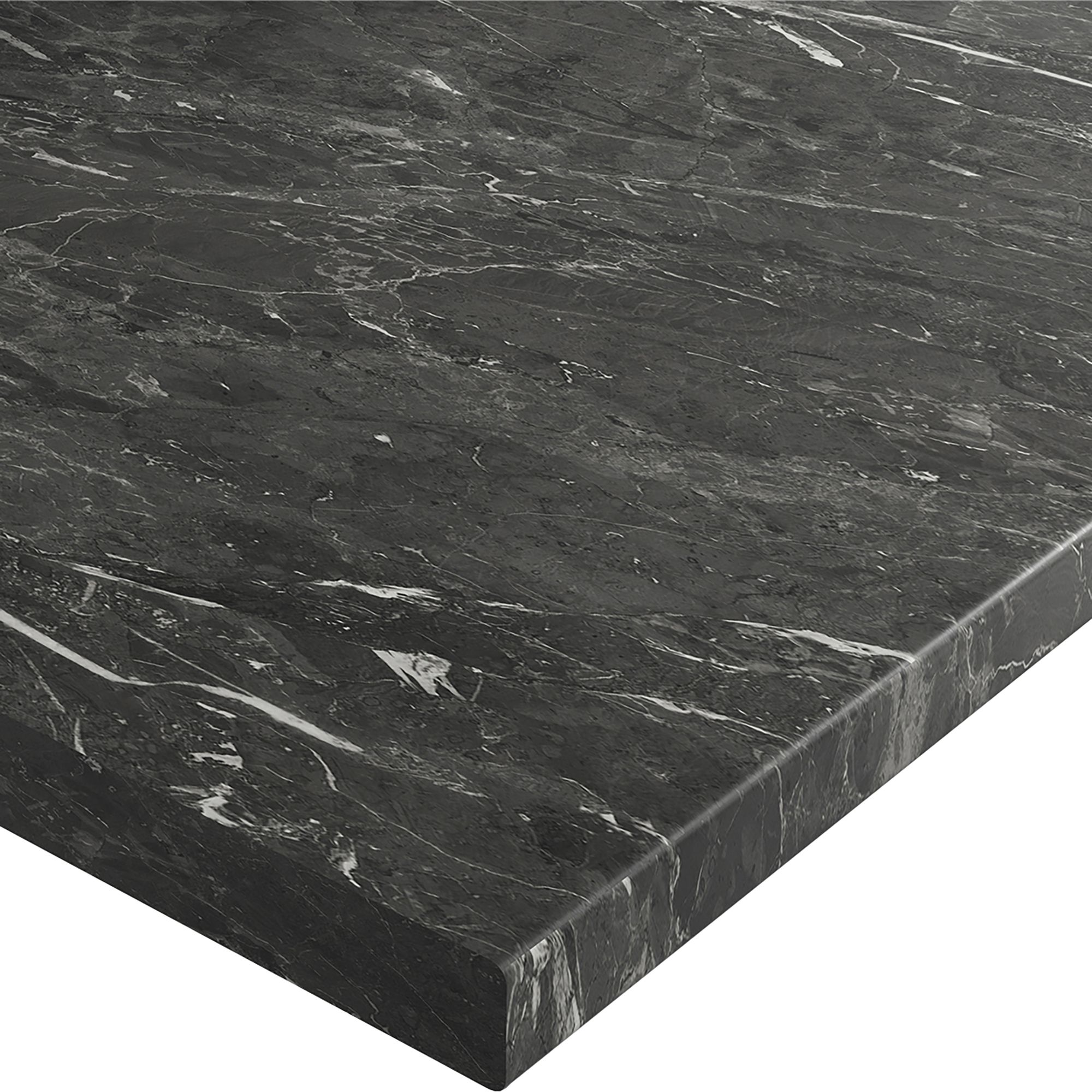 Wilsonart Marmo nero Matt Black Marble effect Laminate Post-formed edge ...