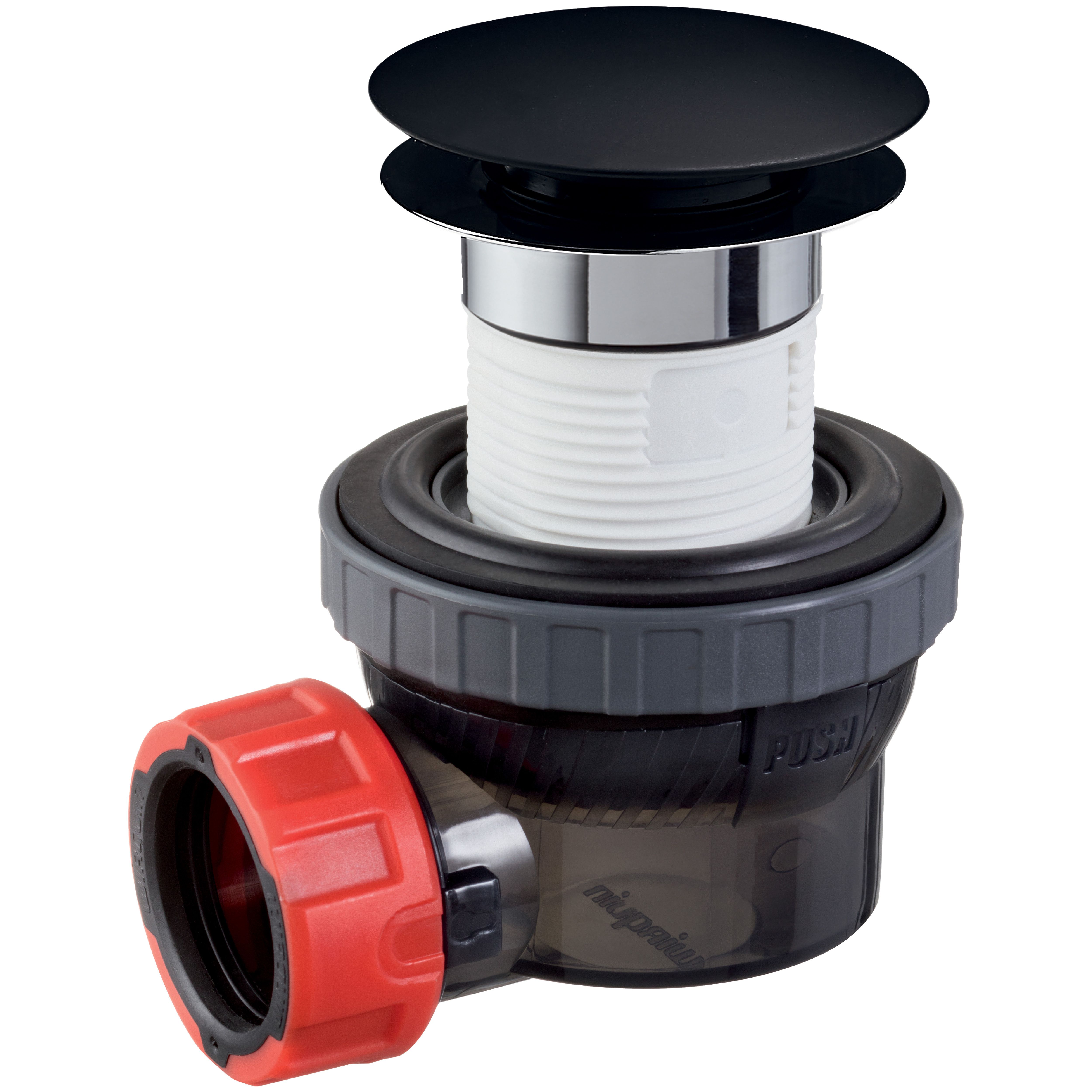 Wirquin Basin Waste & trap kit (Dia)36.5mm - Black