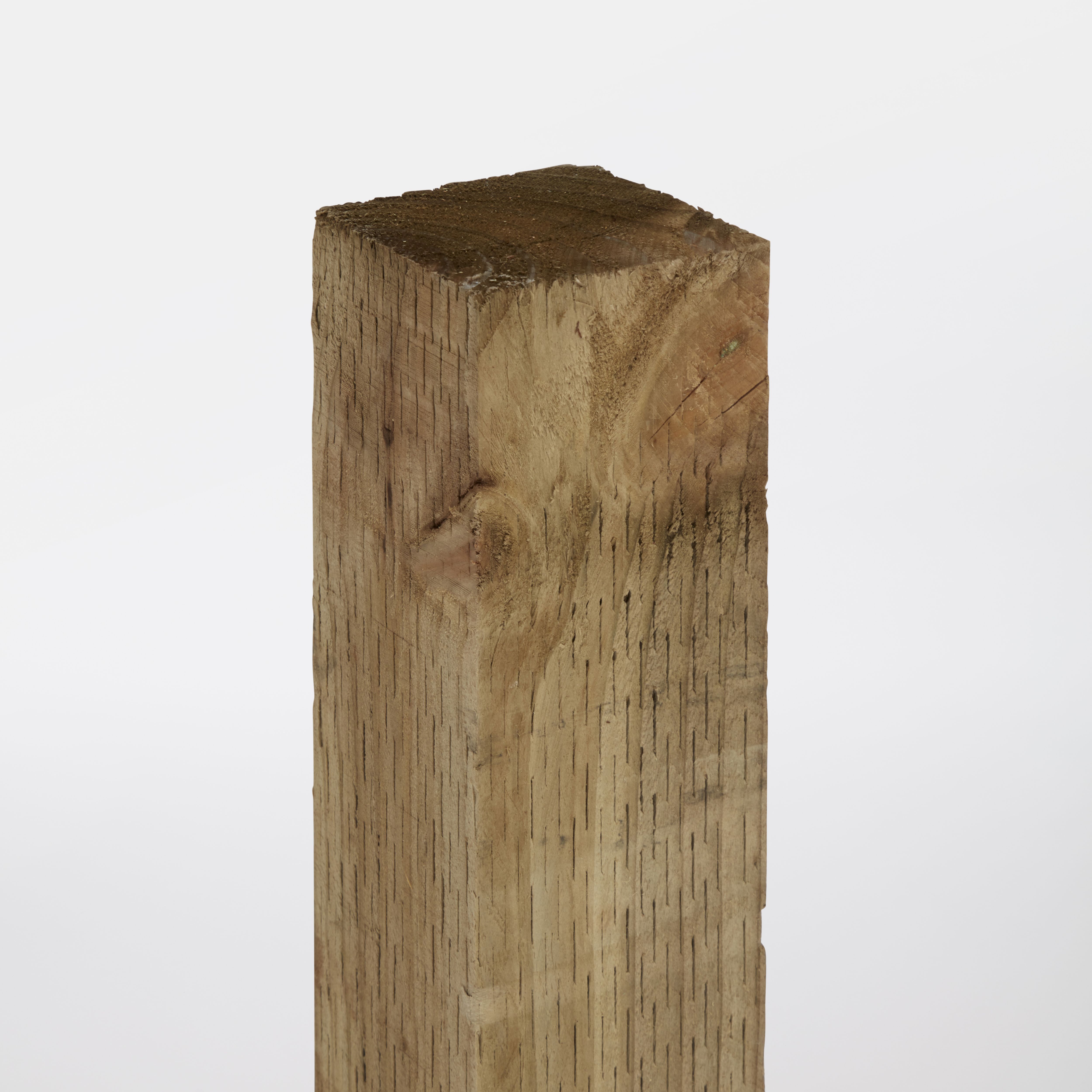WOODEN POST INCISED 10X10X240 UC4 GRN | DIY at B&Q