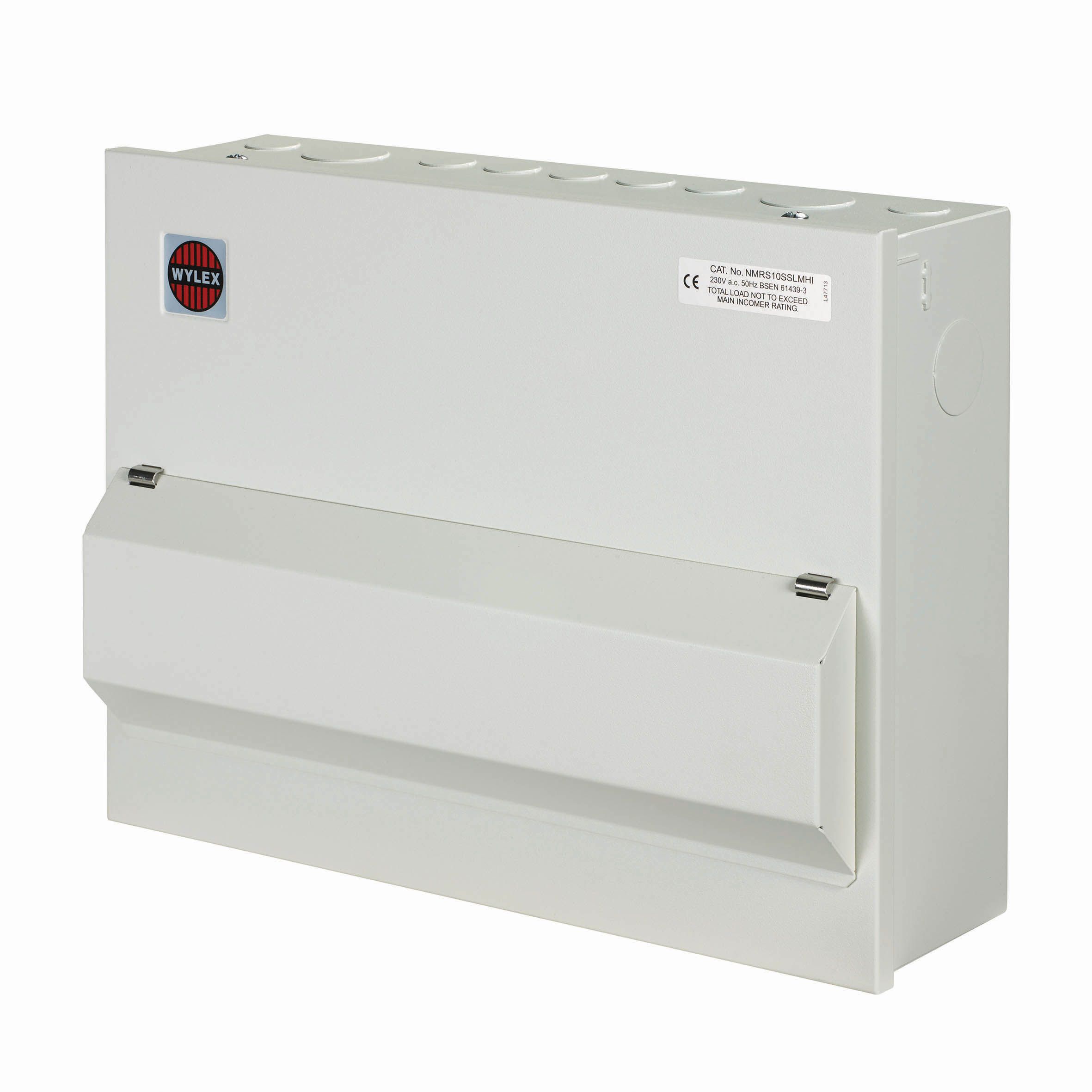 Wylex 10-way High integrity dual RCD Consumer unit with 100A mains switch