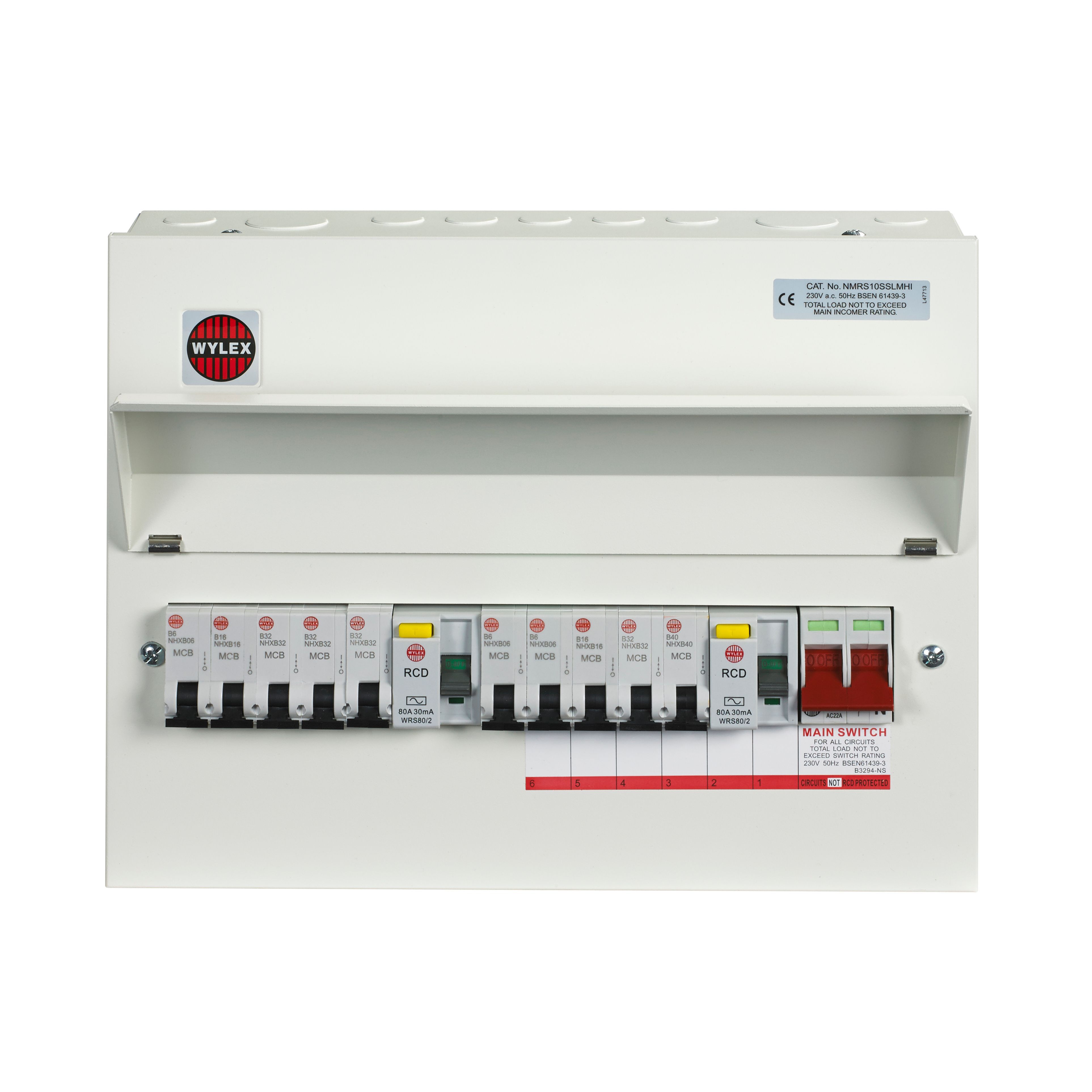 Wylex 100A 10 way High integrity dual RCD Consumer unit | DIY at B&Q
