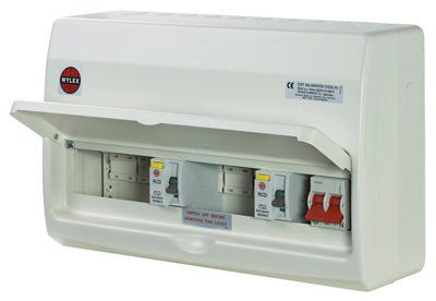 Wylex 12-way High integrity dual RCD Consumer unit with 100A main ...