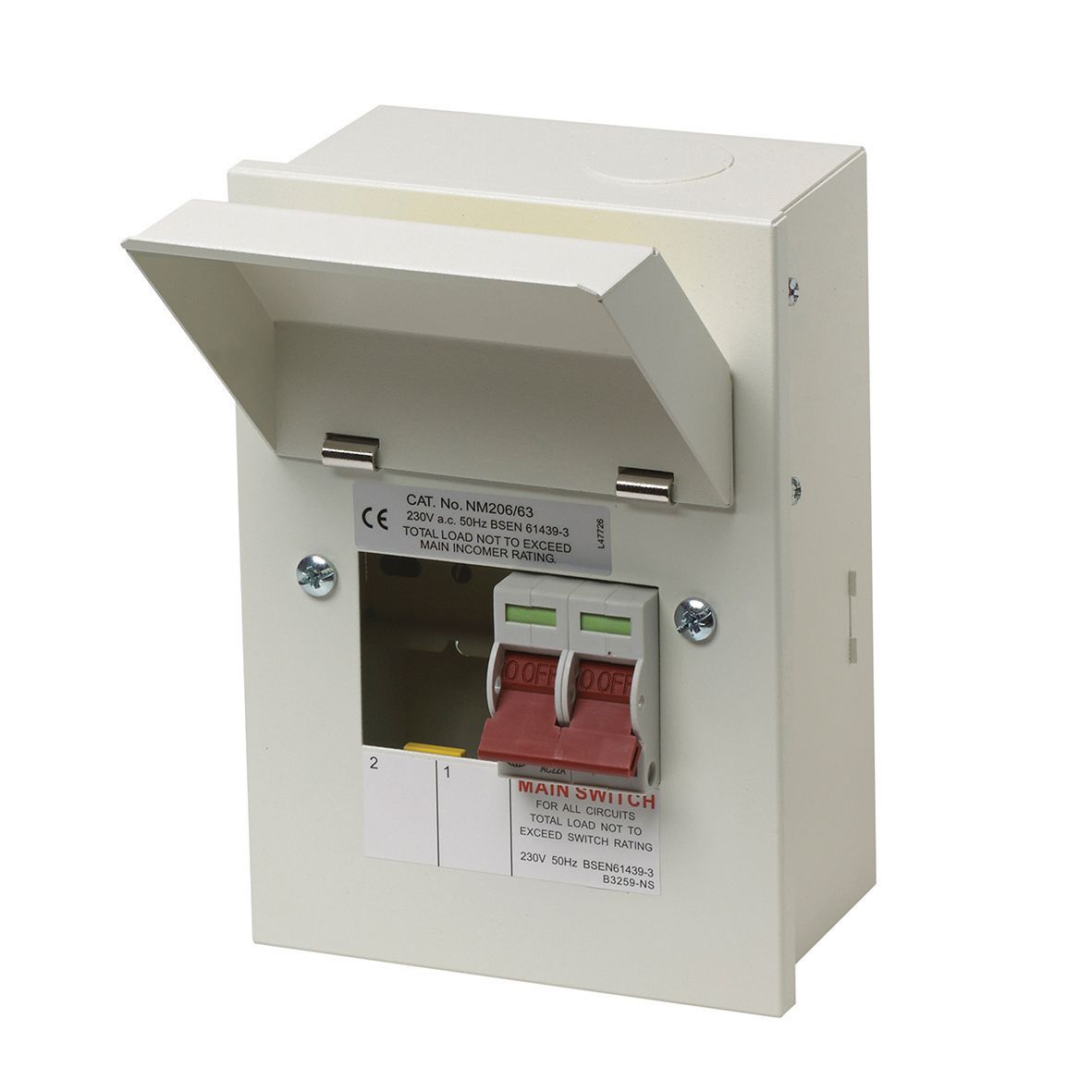 Wylex 2-way Consumer unit with 63A main switch