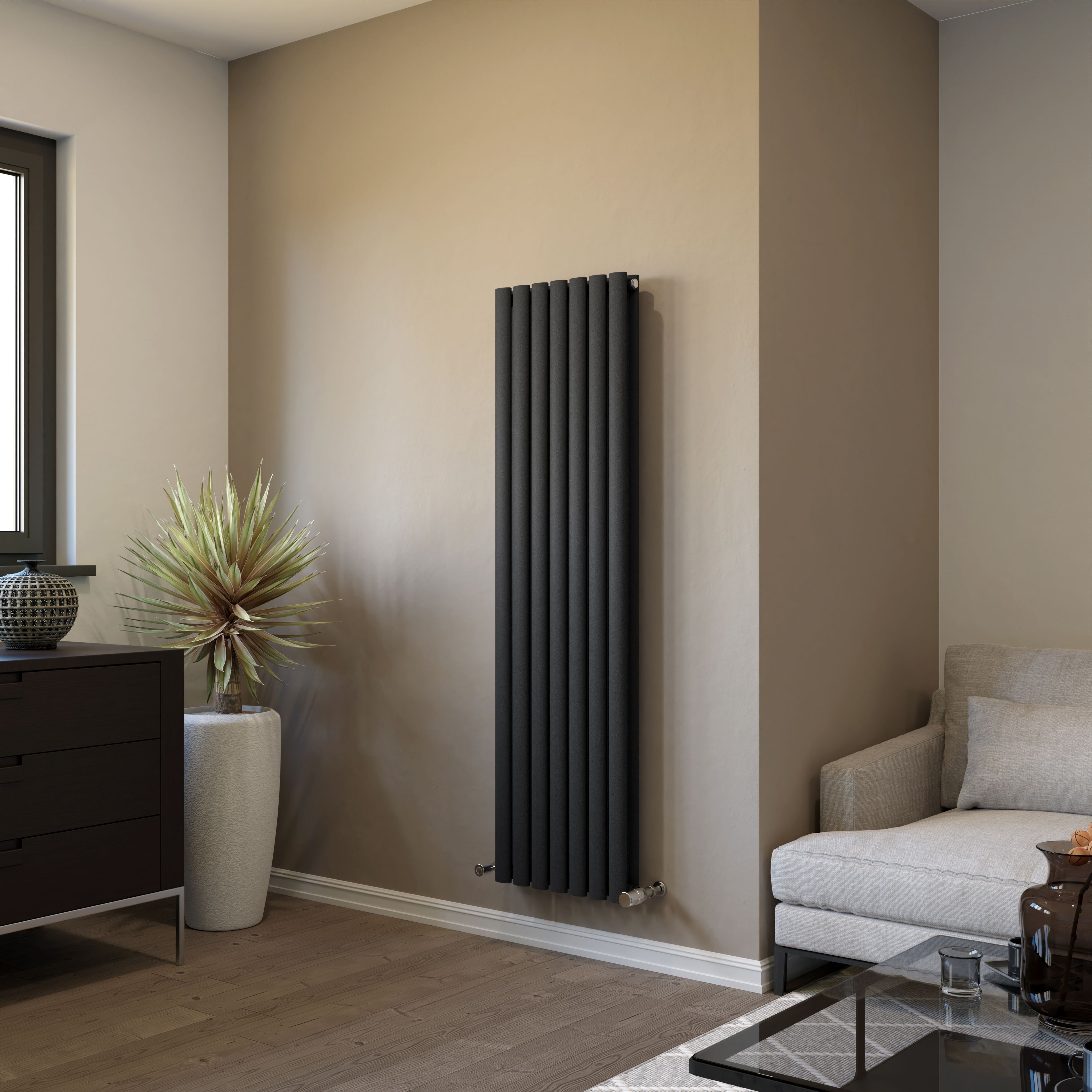 Ximax Champion Duplex Matt anthracite Vertical Designer Radiator, (W ...