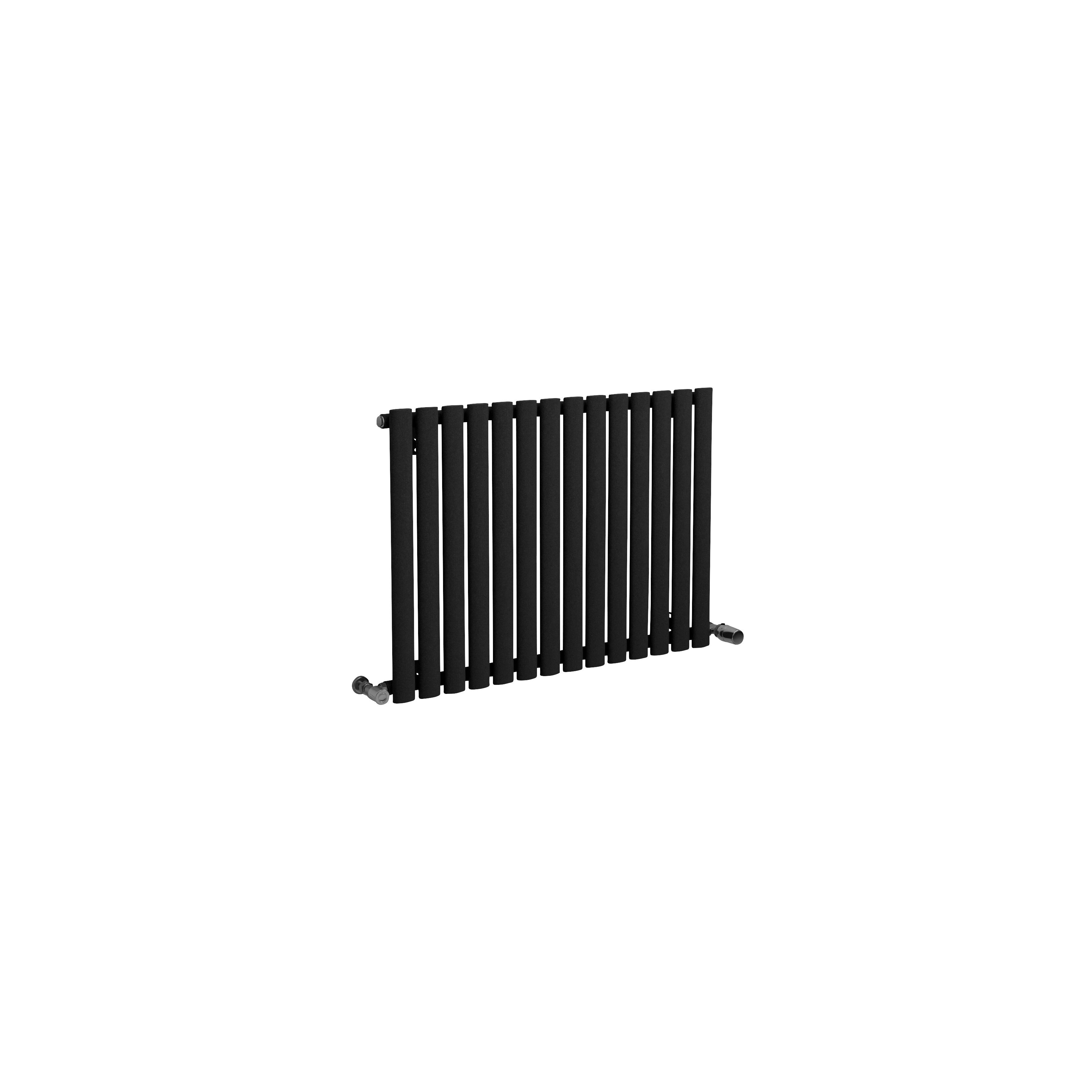 Ximax Fortuna Anthracite Horizontal Designer Radiator, (W)826mm x (H ...