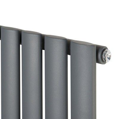 Ximax Fortuna Anthracite Vertical Designer Radiator, (W)236mm x (H ...