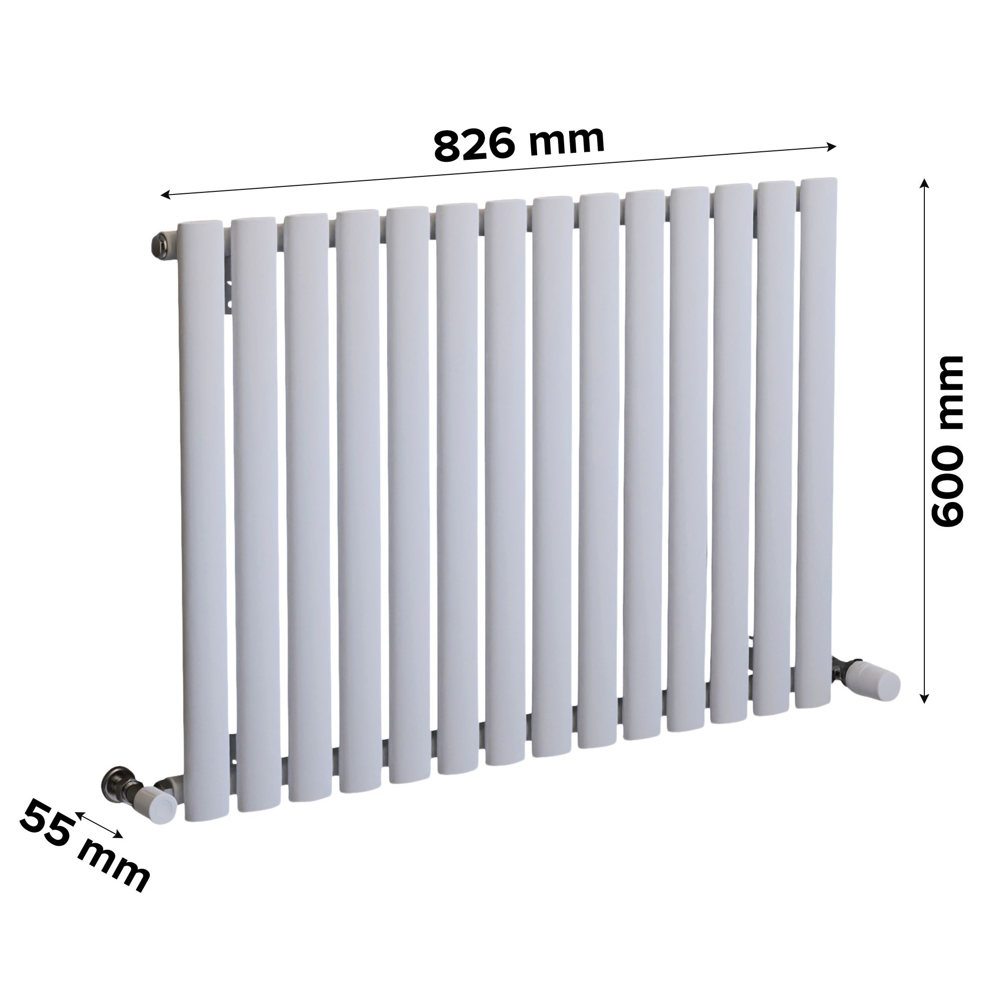 Ximax Fortuna FOR600826W White Horizontal Designer 1893BTU Radiator, (W ...
