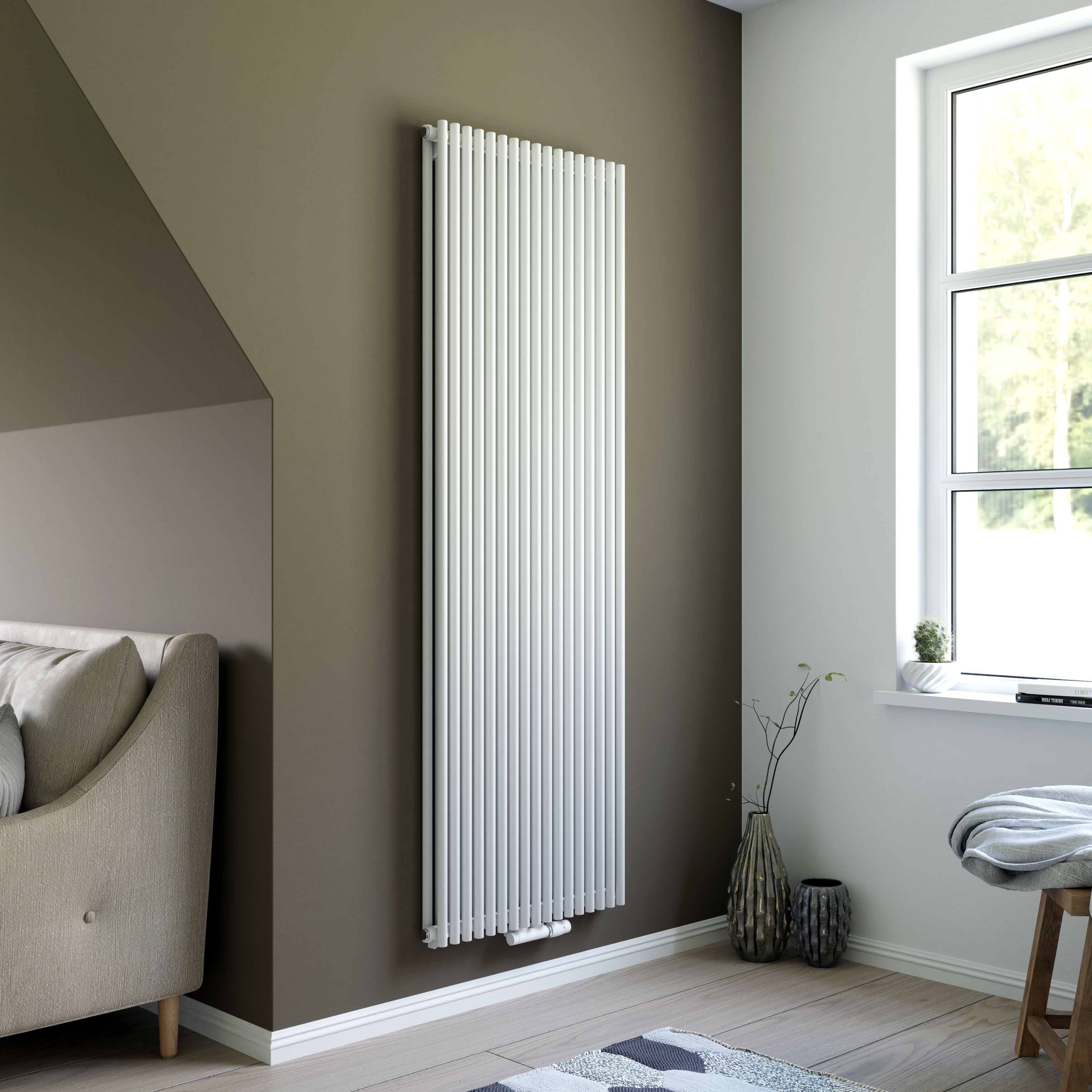 Ximax Gamba Duplex GAD1800295W White Gas Vertical Designer Radiator, (W ...