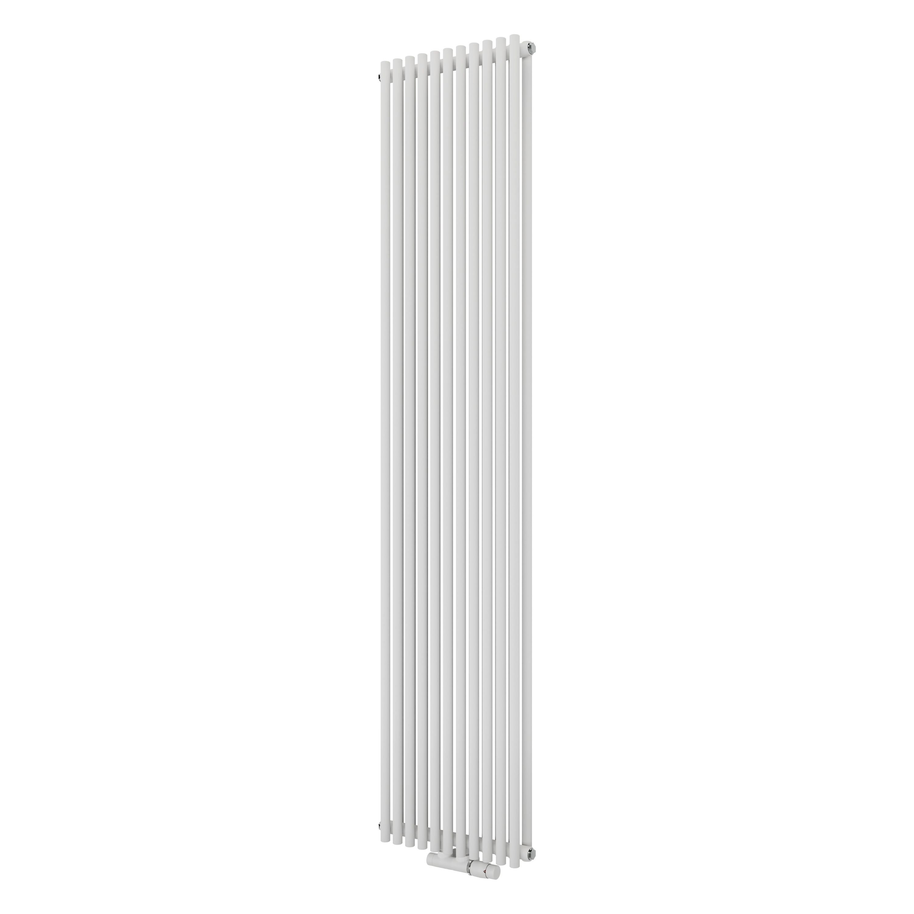 Ximax Gamba Duplex Satin white Vertical Designer Radiator, (W)400mm x ...