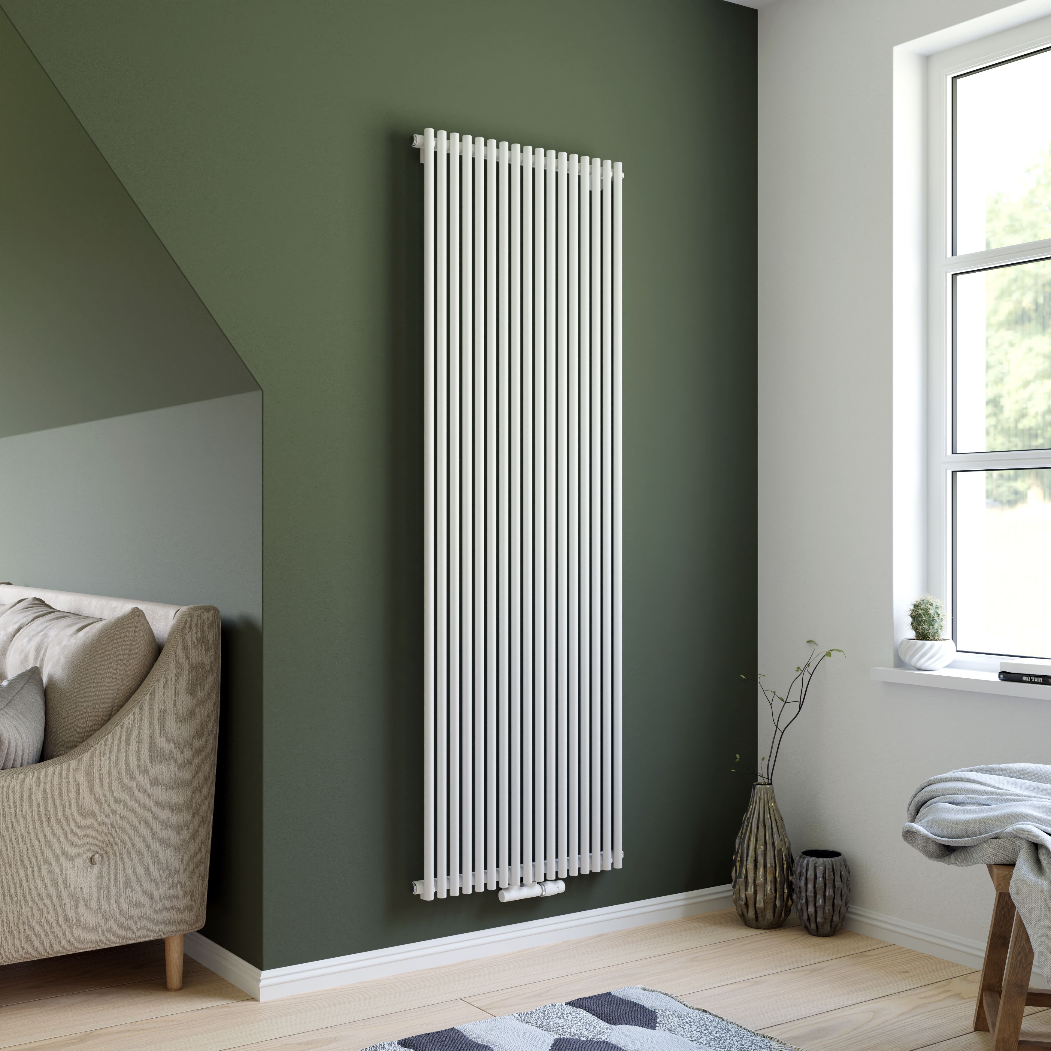 Ximax Gamba GA1800400W White Gas Vertical Designer Radiator, (W)610mm x ...