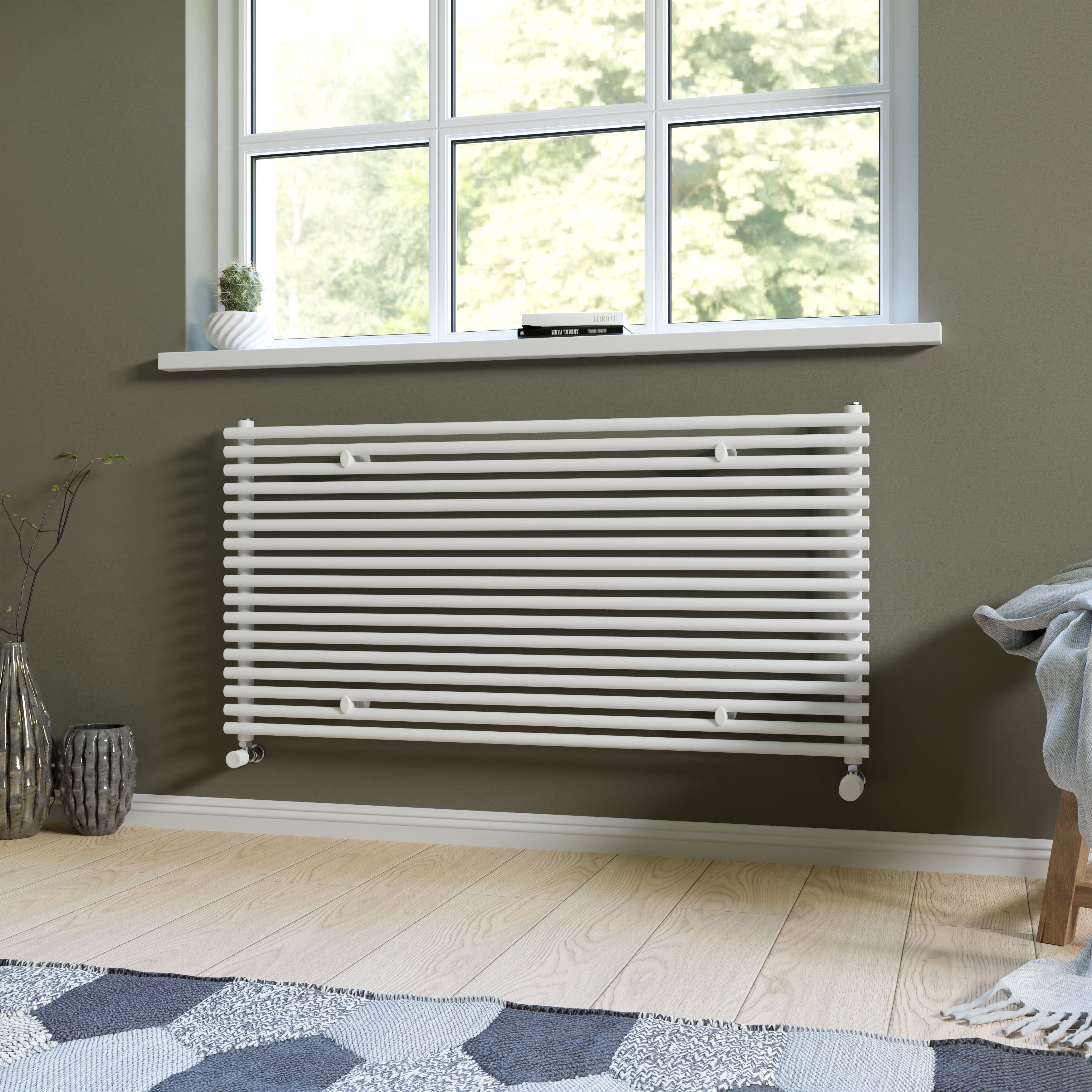 Buy Ximax Gamba GAH6101000W White Gas Horizontal Designer Radiator, (W ...