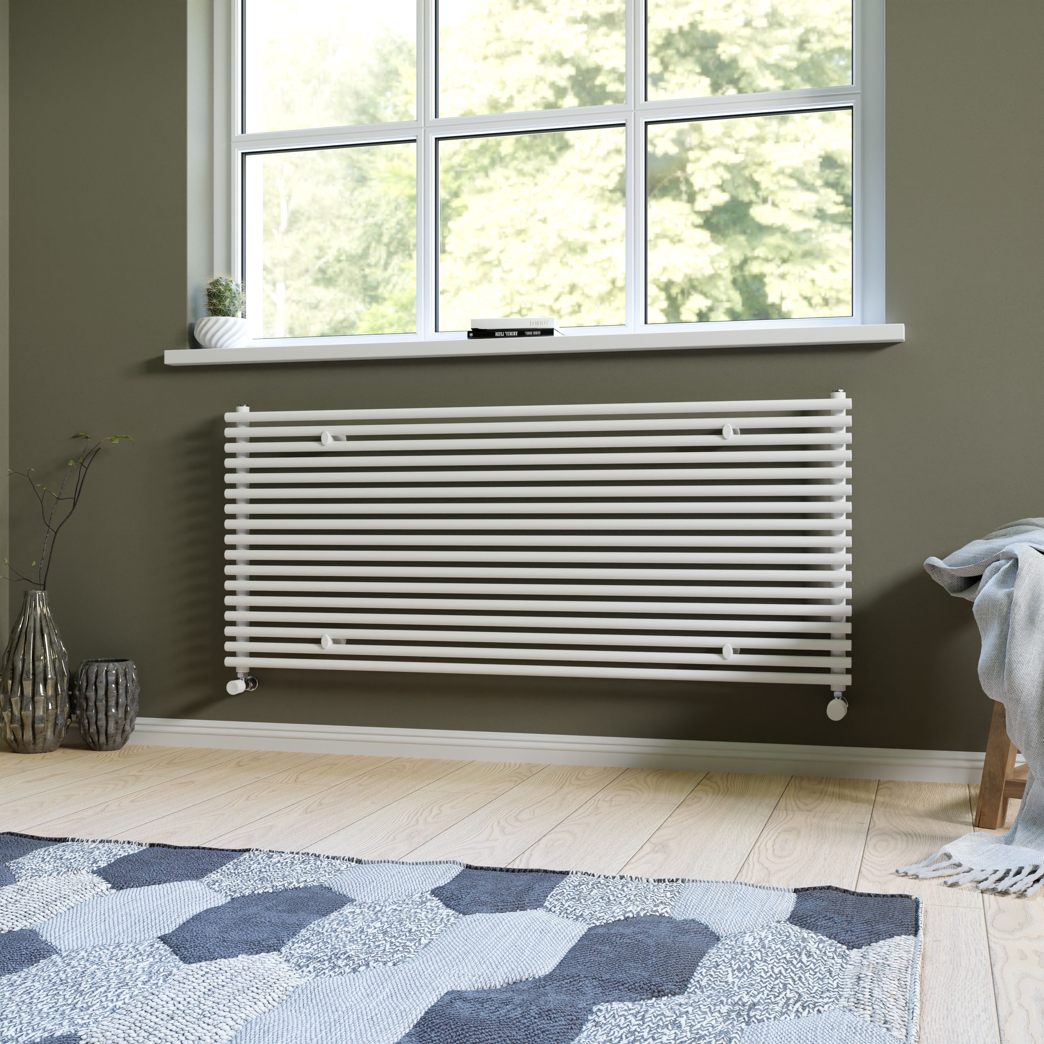 Ximax Gamba GAH6101000W White Gas Horizontal Designer Radiator, (W ...