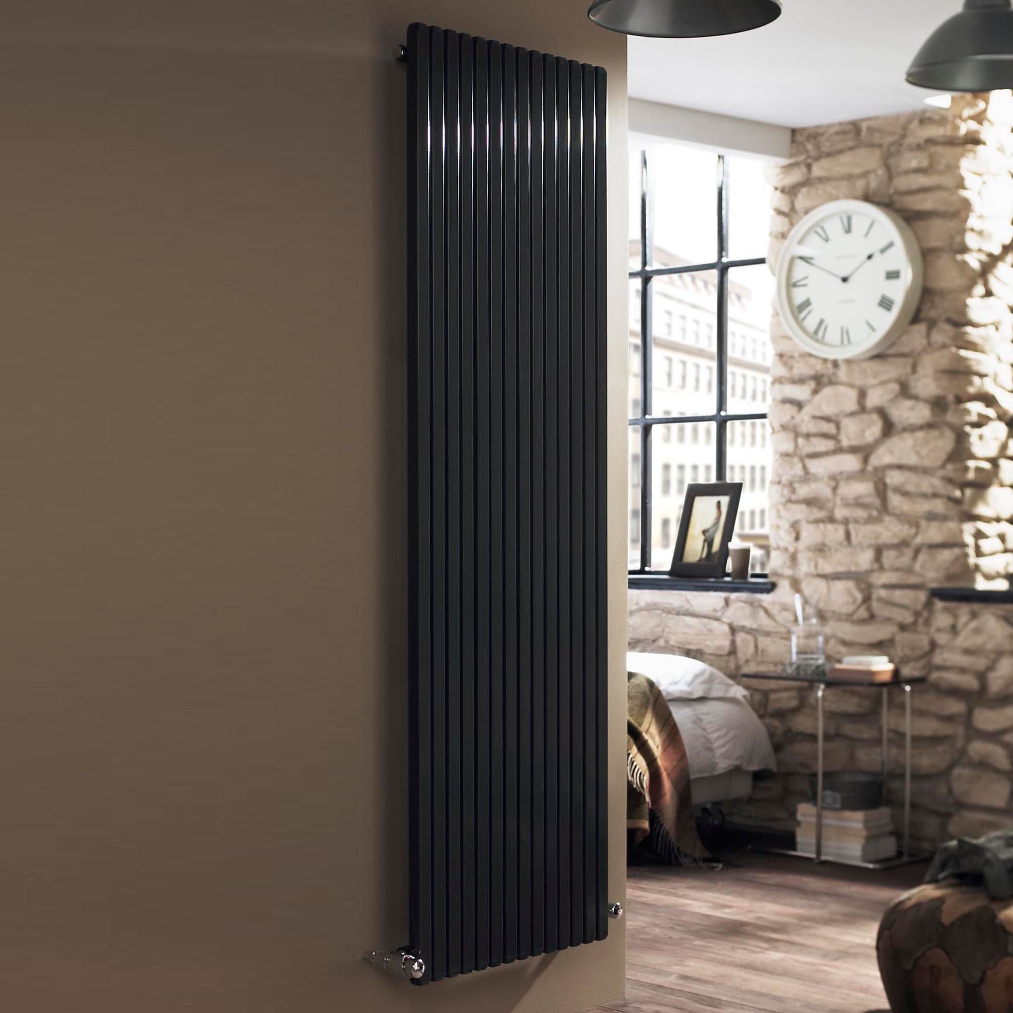 Ximax Supra Square Anthracite Vertical Designer Radiator, (W)550mm x (H ...