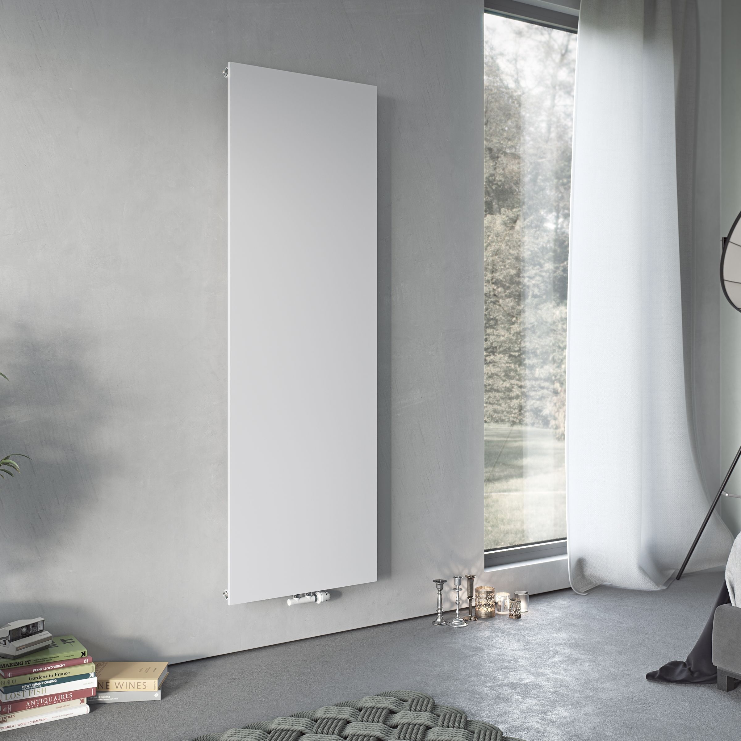 Ximax Vertiplan White Vertical Designer Radiator, (W)445mm x (H)1800mm ...