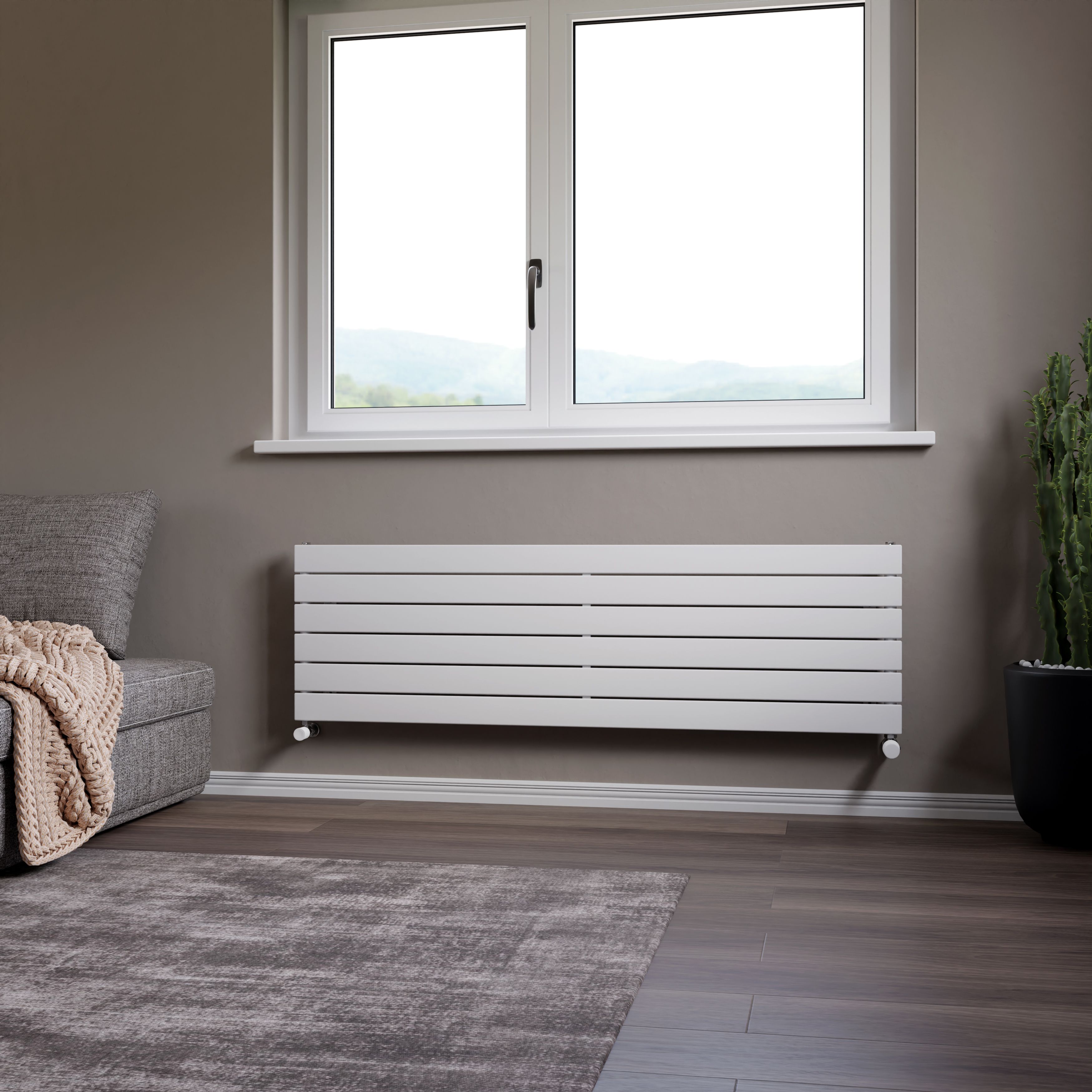 Ximax Vertirad HWH1195600W White Gas Horizontal Designer panel Radiator ...