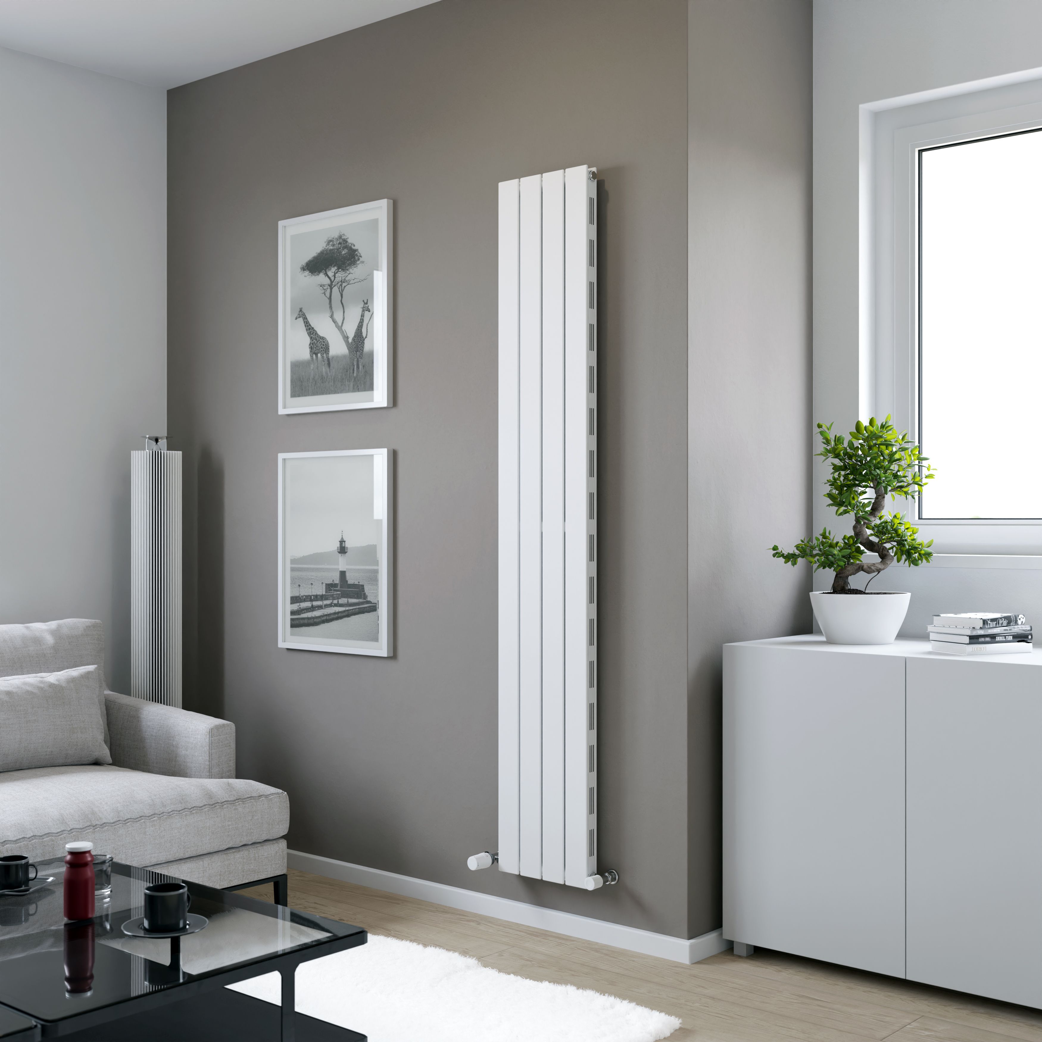 Ximax Vertirad Slimline Duplex Deluxe HWHS1800295W White Gas Vertical ...