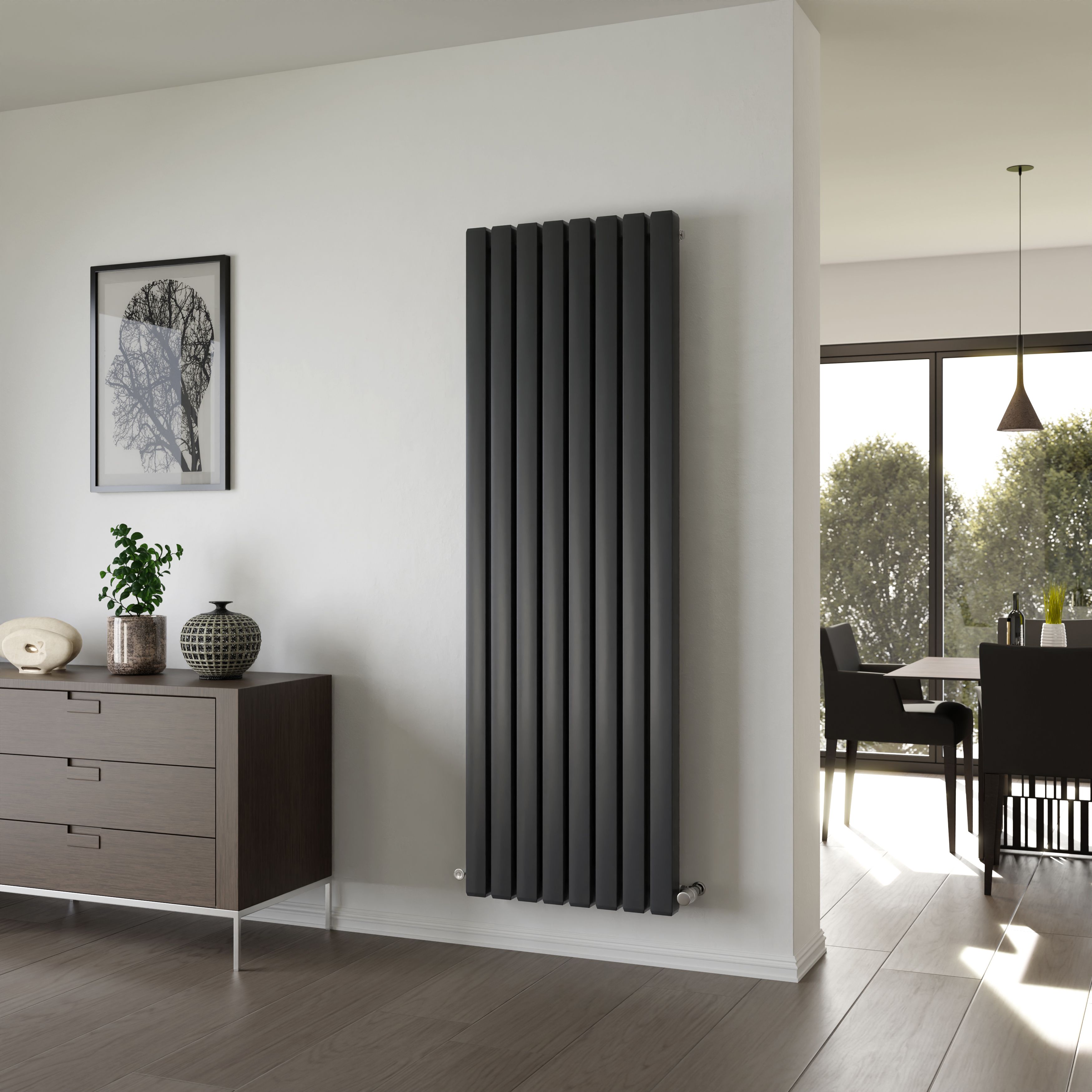 Ximax Vulkan Square Satin anthracite Vertical Designer Radiator, (W ...