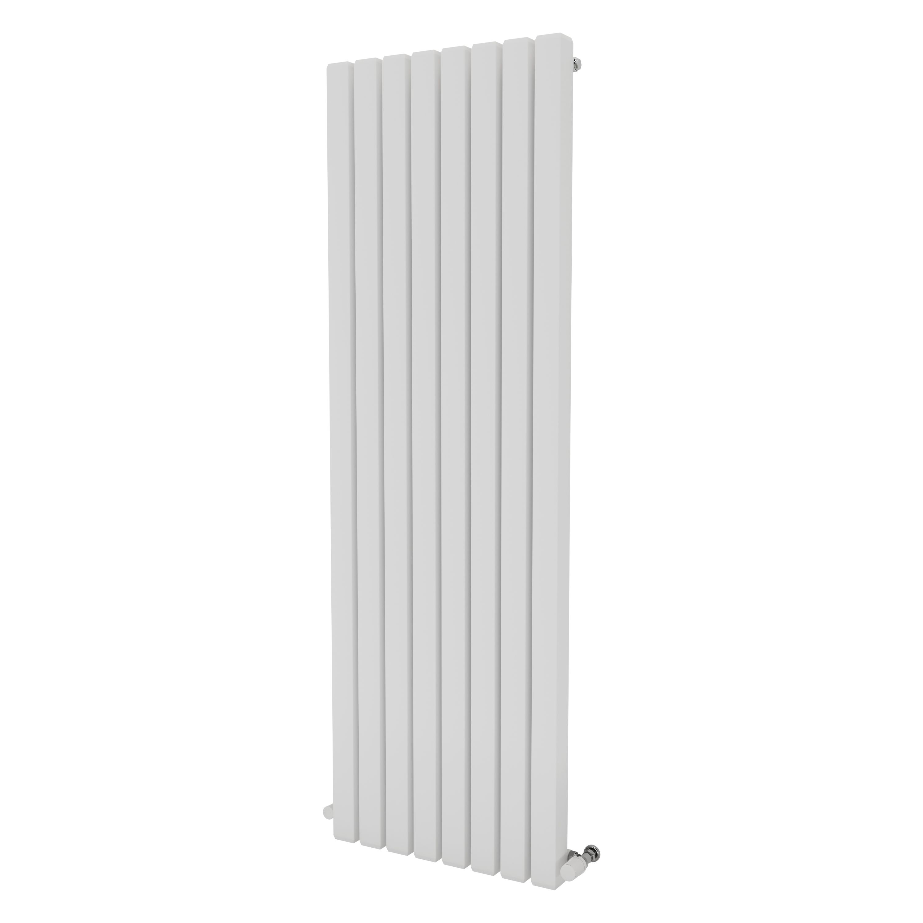 Ximax Vulkan Square Satin white Vertical Designer Radiator, (W)585mm x ...