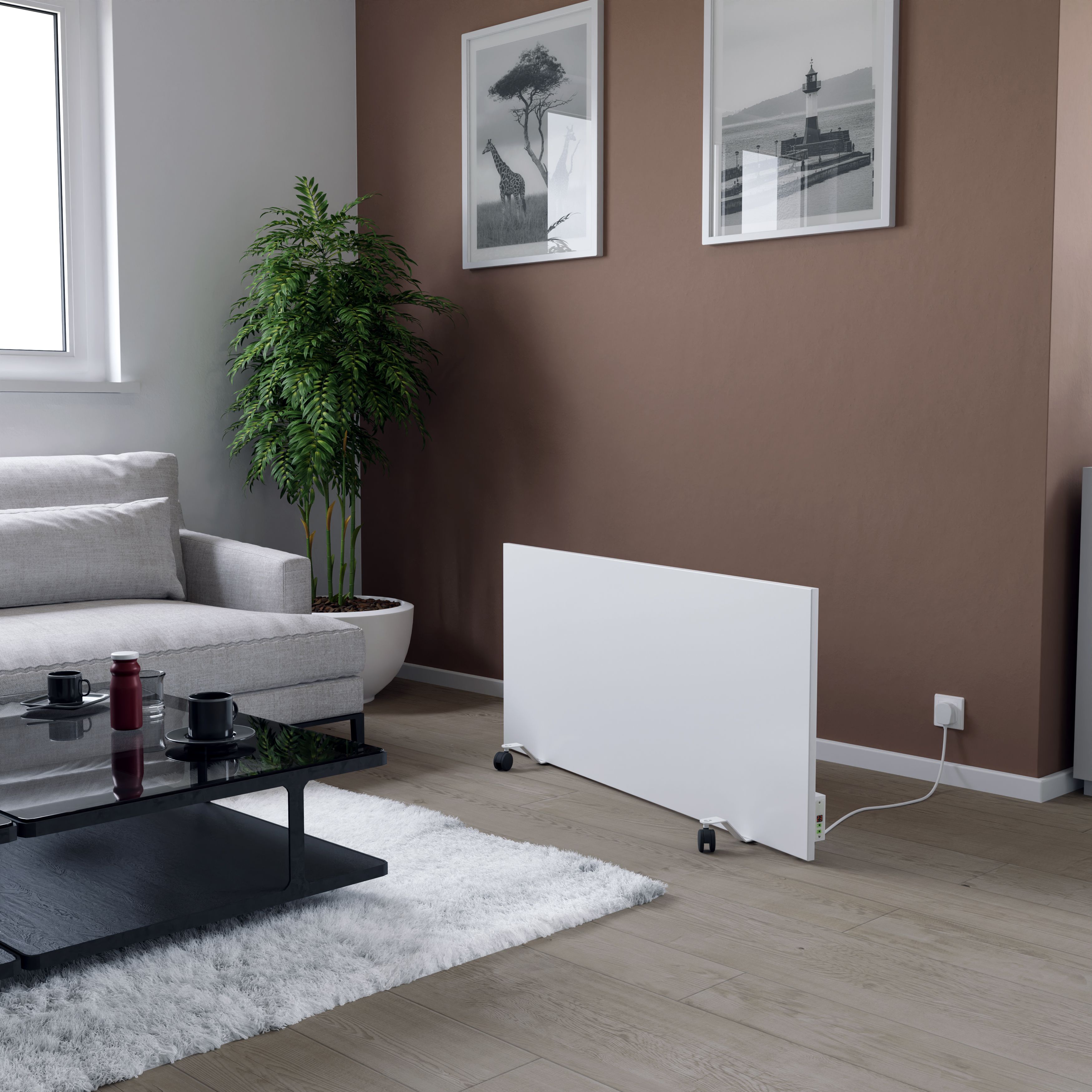 Ximax White Electric Horizontal Electric designer Radiator, (W)1200mm x ...