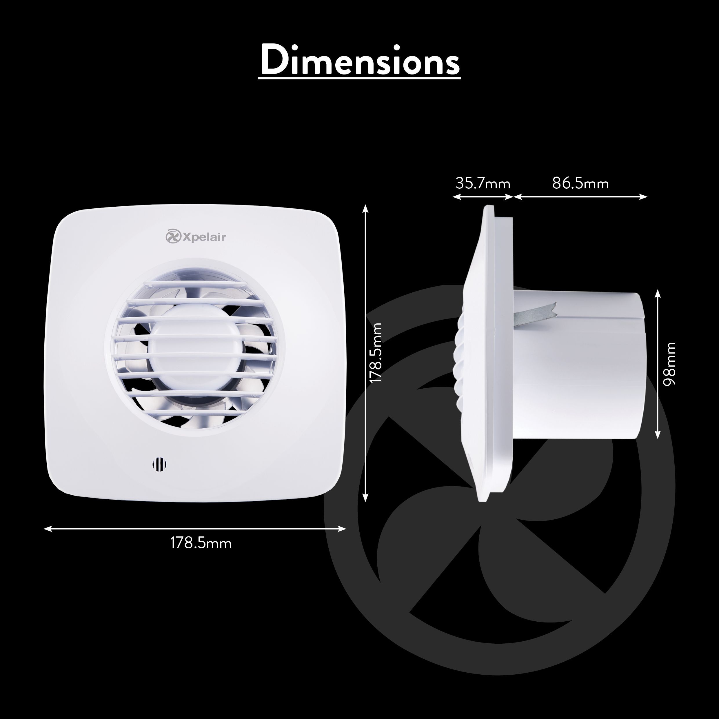 Xpelair SSLV100TS Extractor fan (Dia)100mm