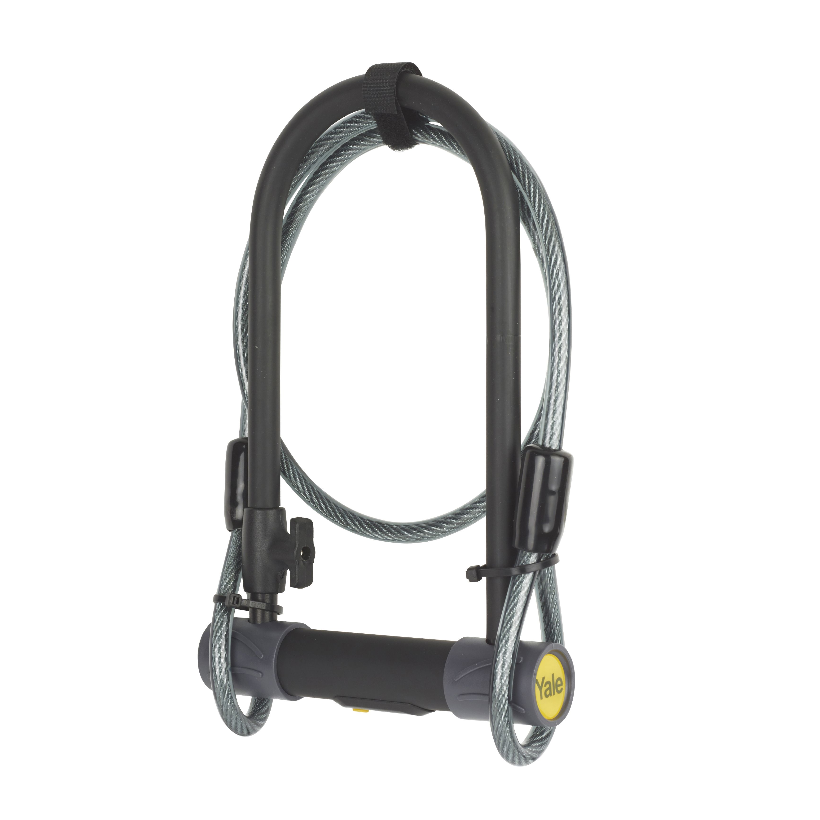 Yale Black Hardened steel Cylinder D-lock (W)37.4mm