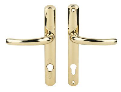 Yale Gold effect Lock Door handle (D)15.5mm